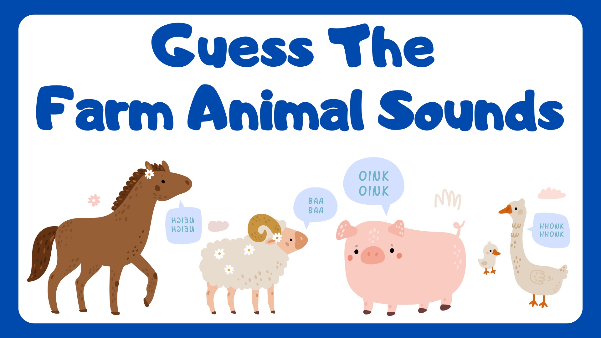 Guess the Farm Animal Sound. Guessing game for ESL students and ...