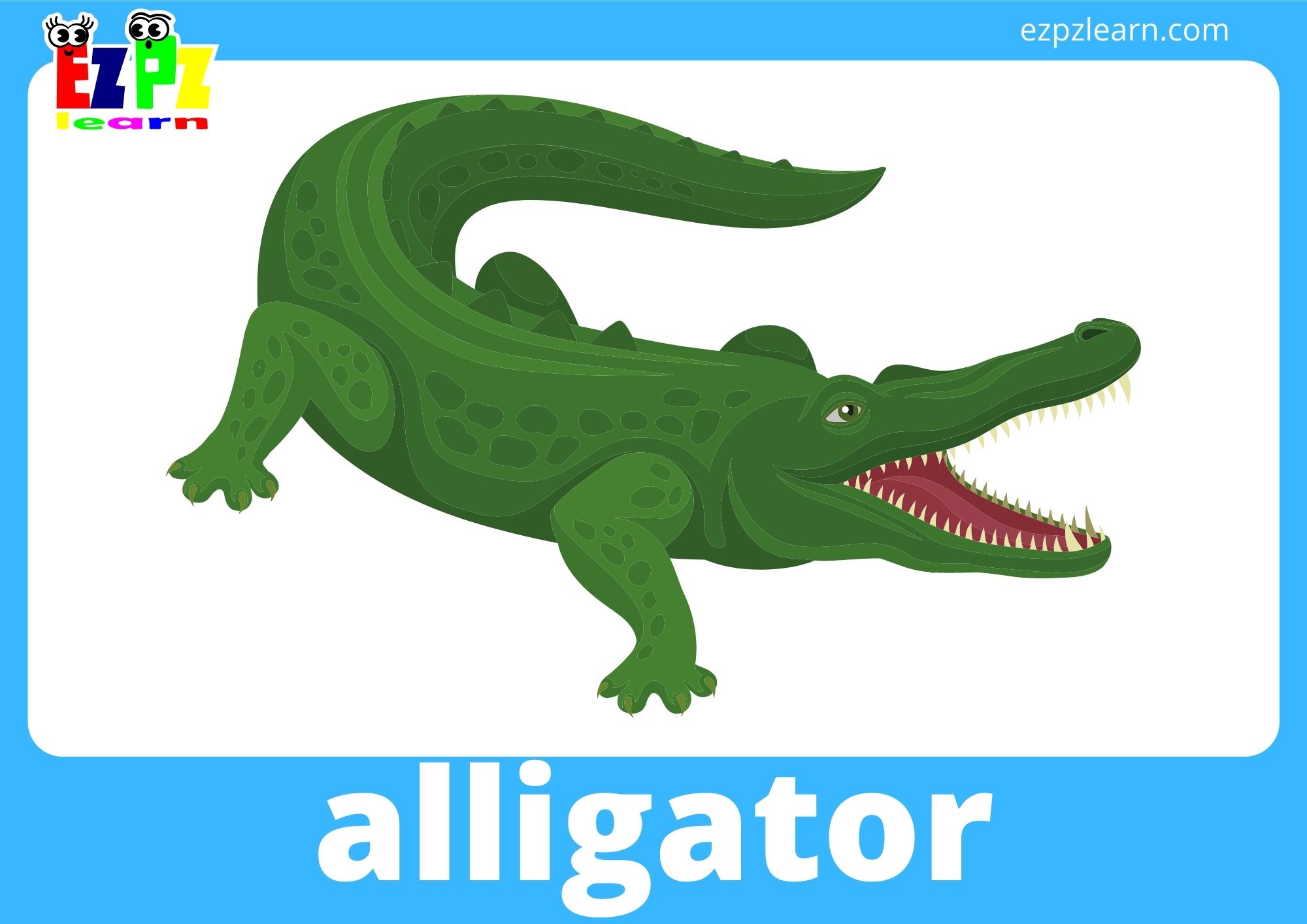 Wild Animal Flashcards With Words - Ezpzlearn.com
