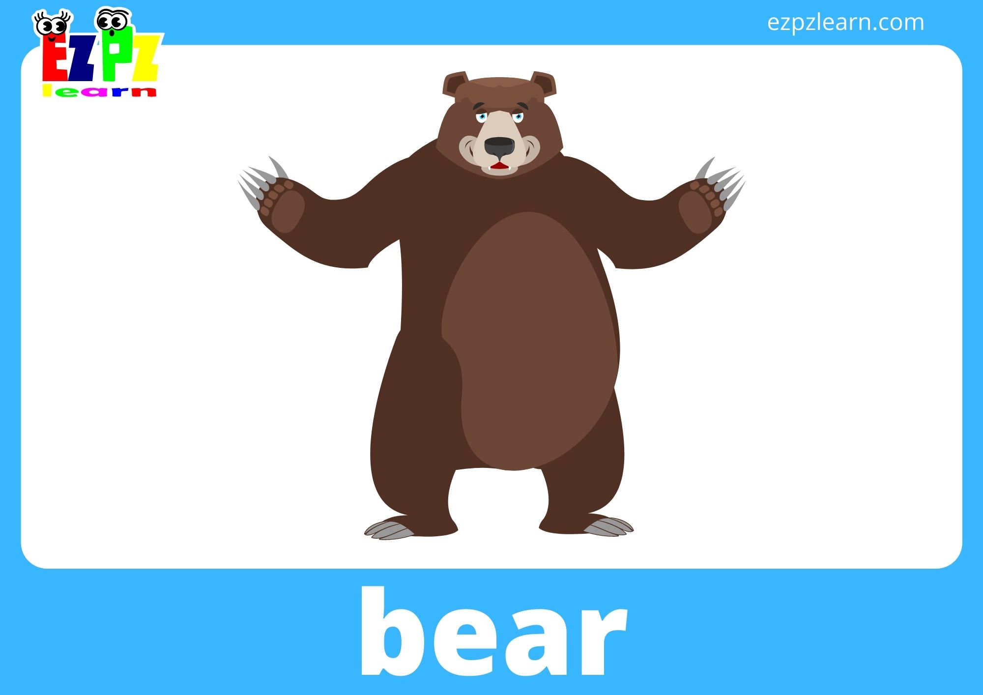 Wild Animal Flashcards With Words - Ezpzlearn.com