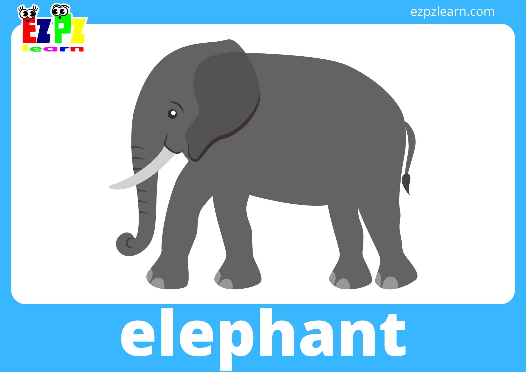 Wild Animal Flashcards With Words - Ezpzlearn.com