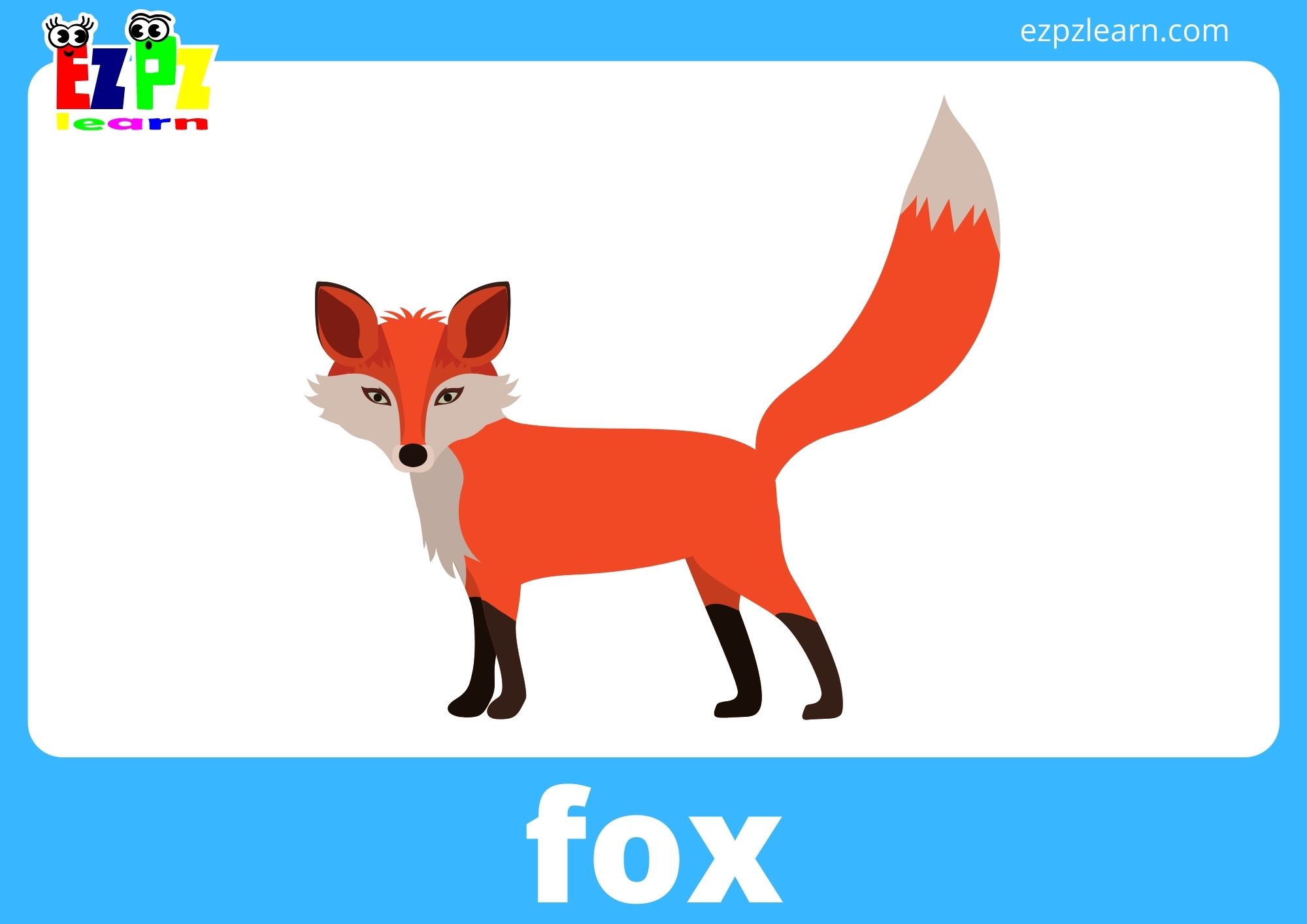 Wild Animal Flashcards With Words use online or free PDF download ...