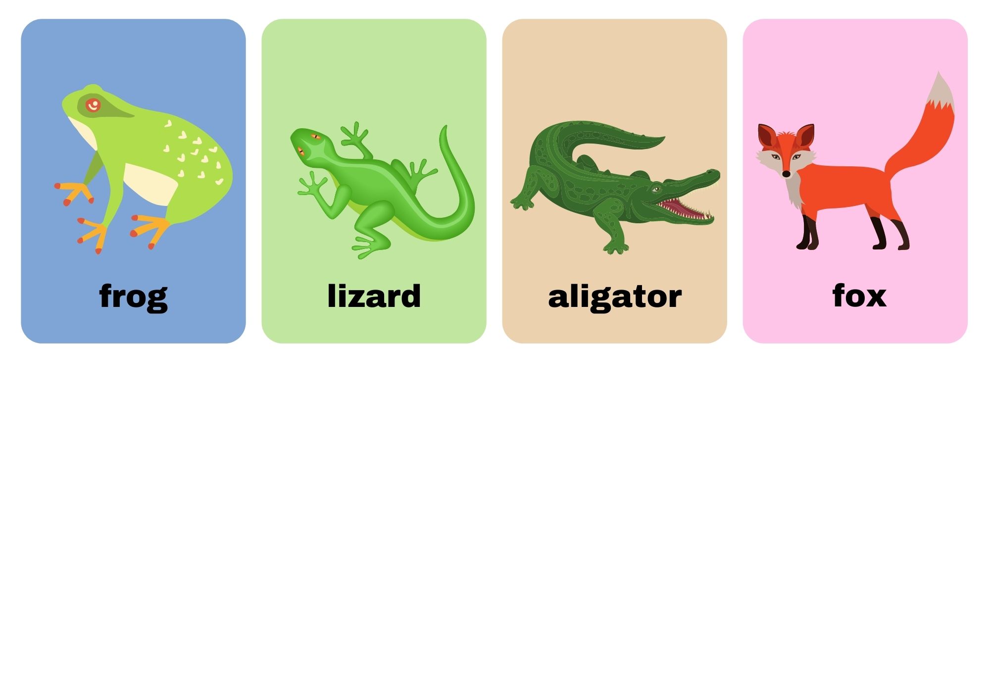Wild Animal Flashcards With Words use online or free PDF download ...