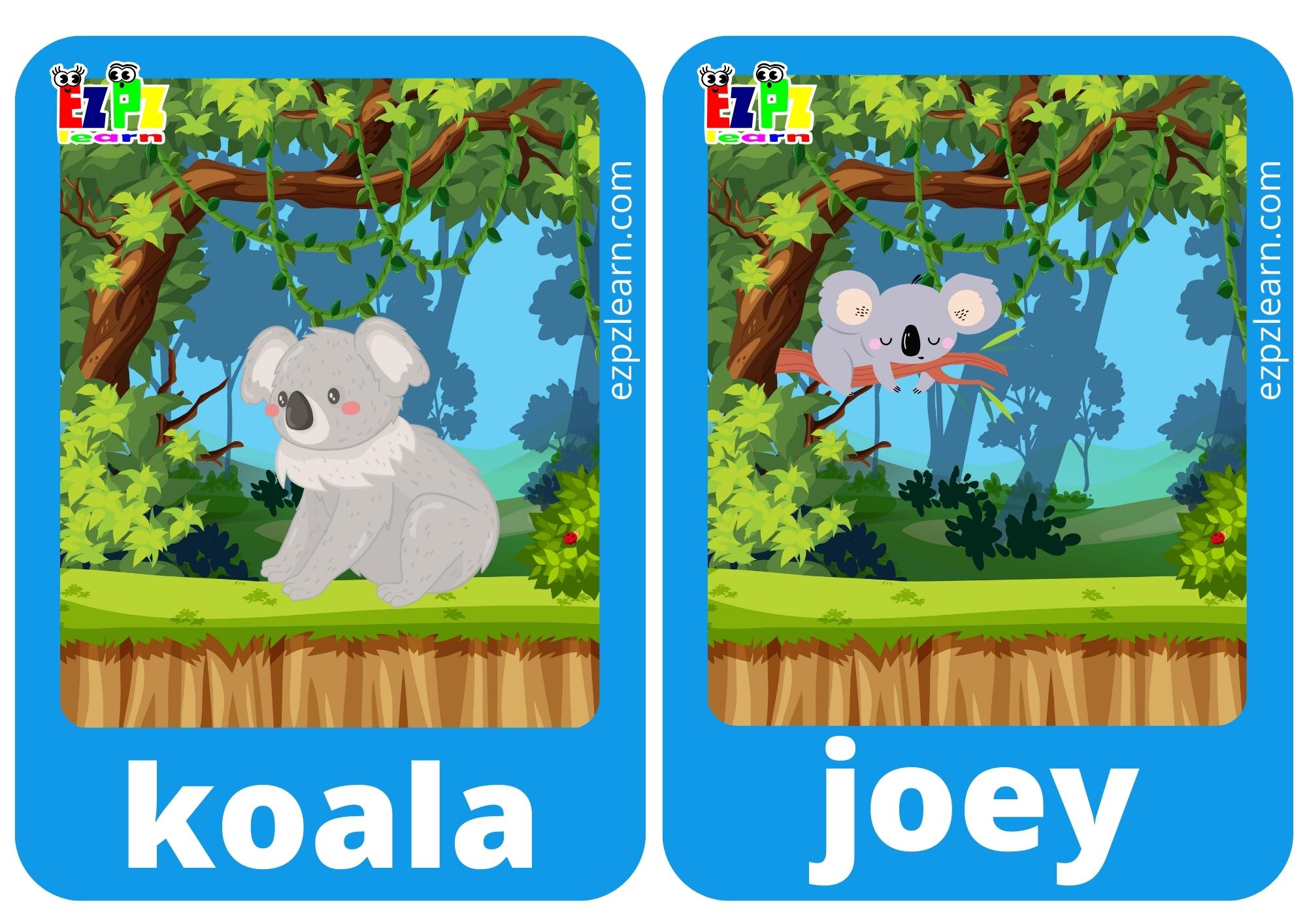 Animals and Their Young Mini Color Flashcards for Kindergarten and ...