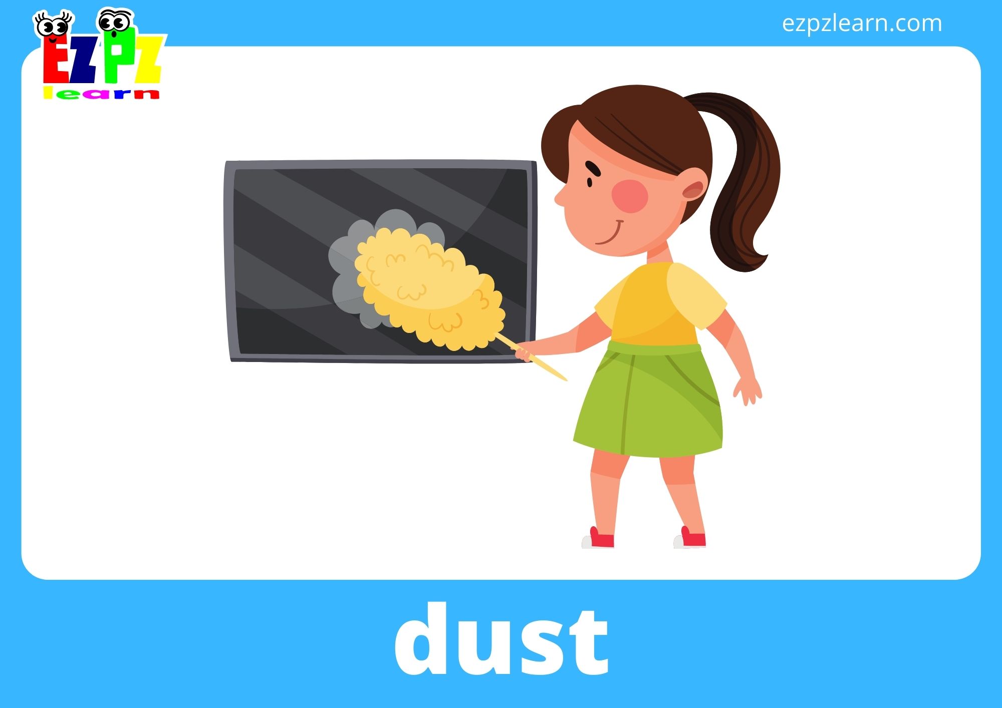 Chores Flashcards With Words - Ezpzlearn.com