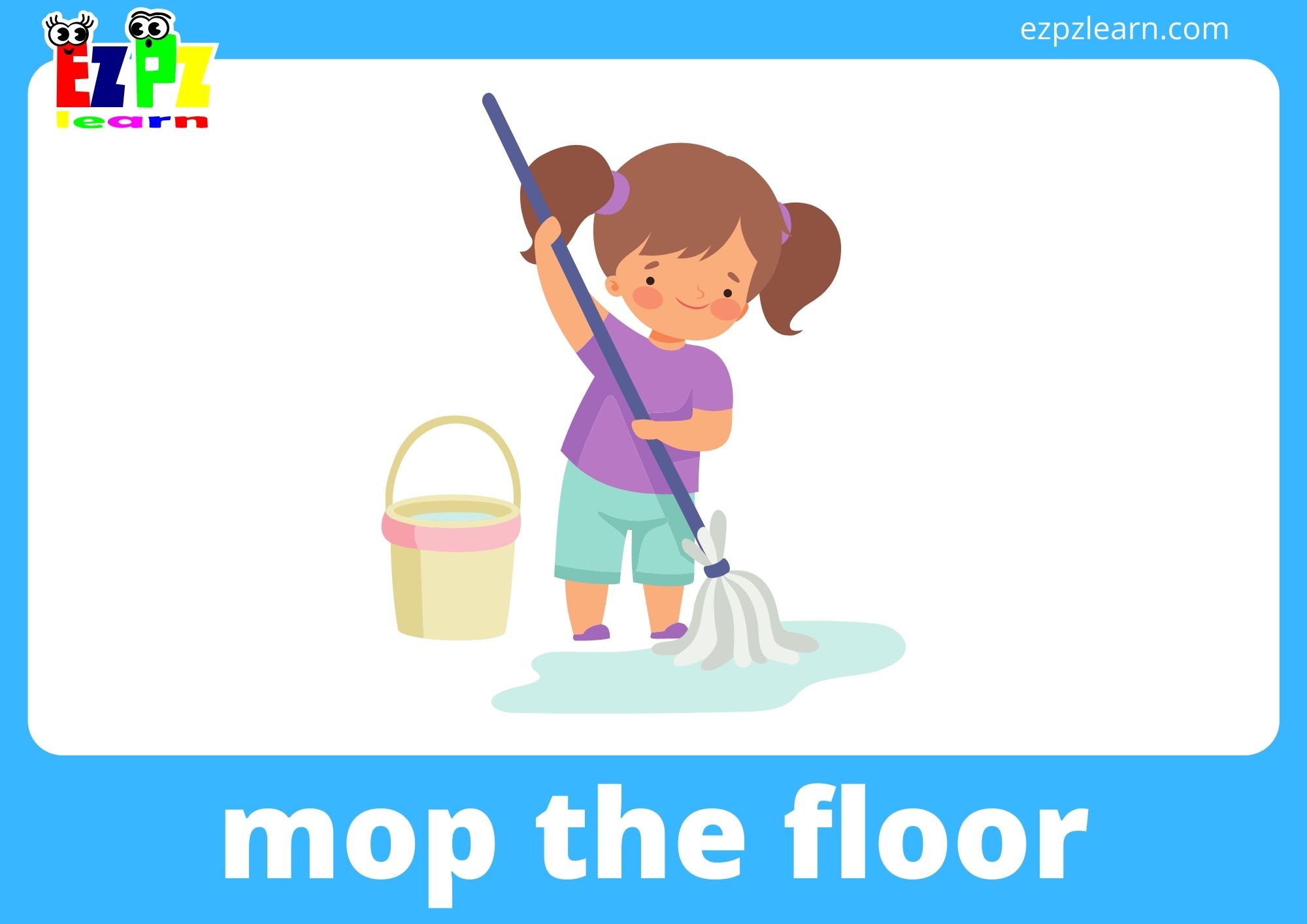 Chores Flashcards With Words - Ezpzlearn.com