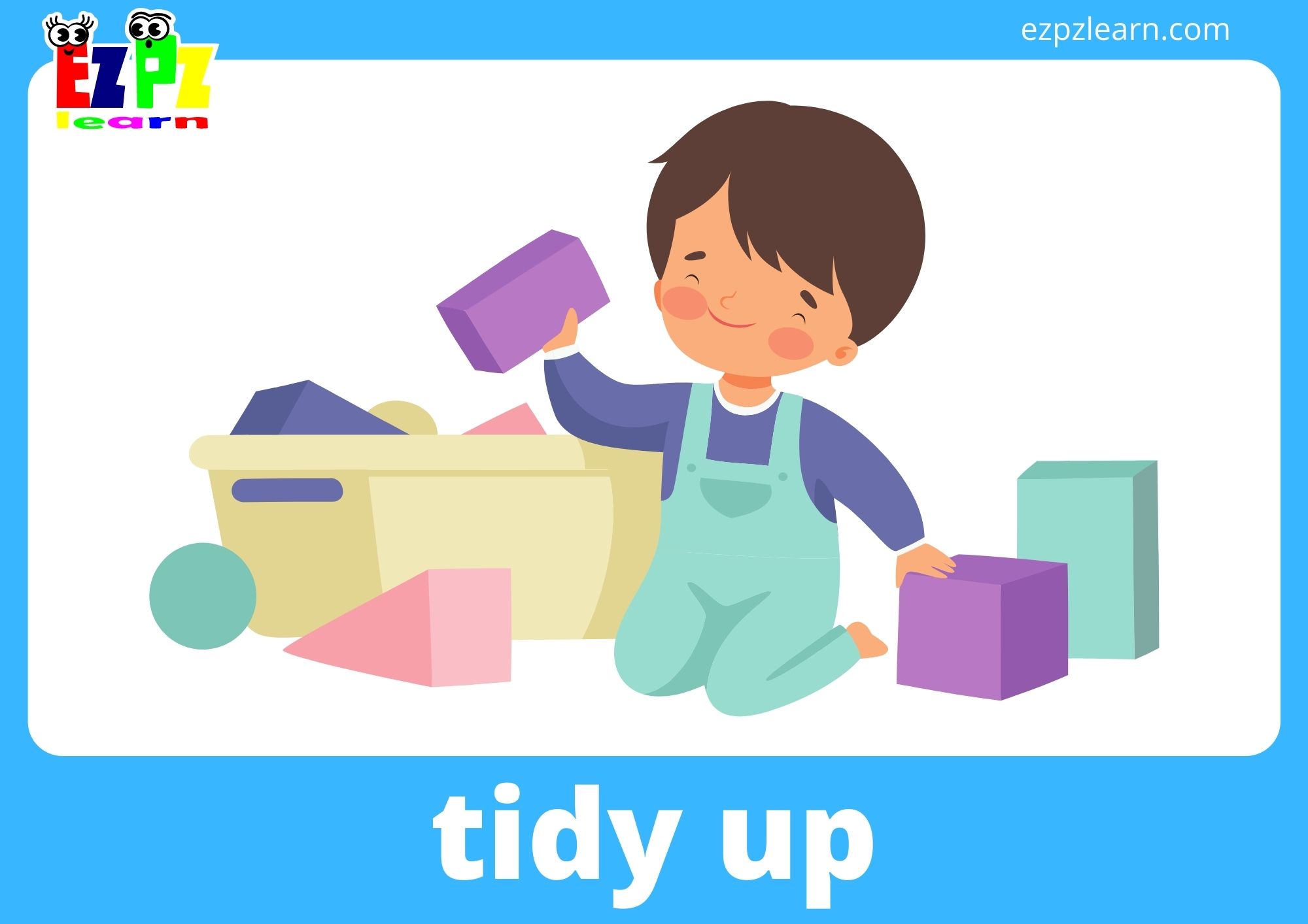 Chores Flashcards With Words View Online or PDF Download - Ezpzlearn.com