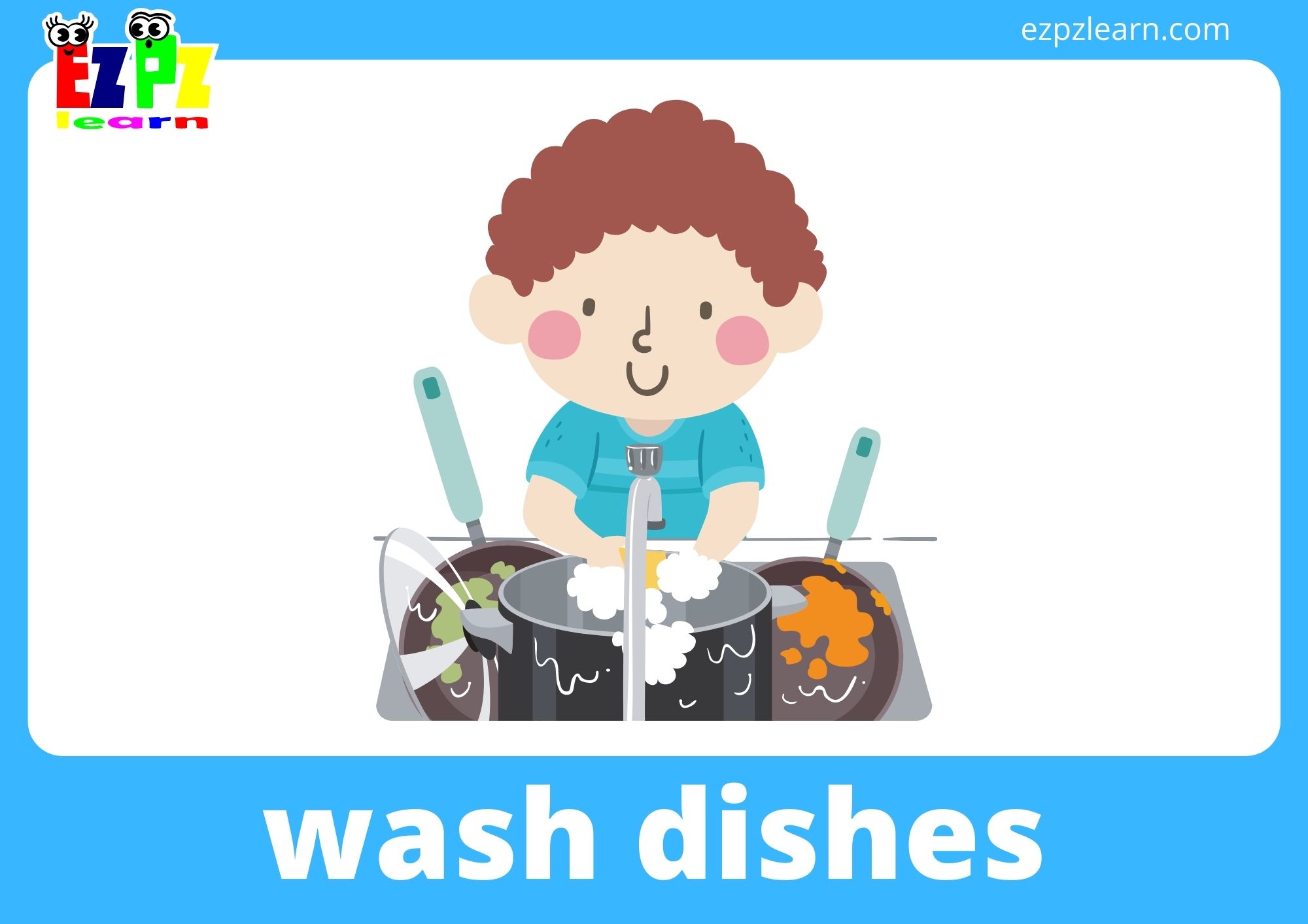 Chores Flashcards With Words - Ezpzlearn.com