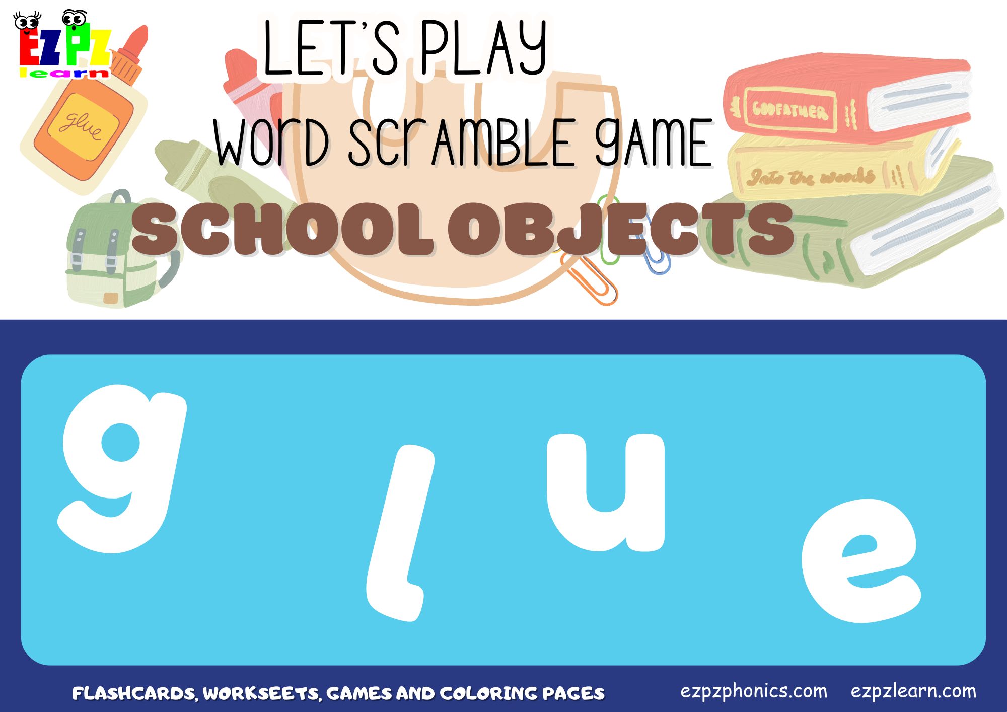 Classroom Objects Vocabulary Word Scramble Guessing Game. Great for ...