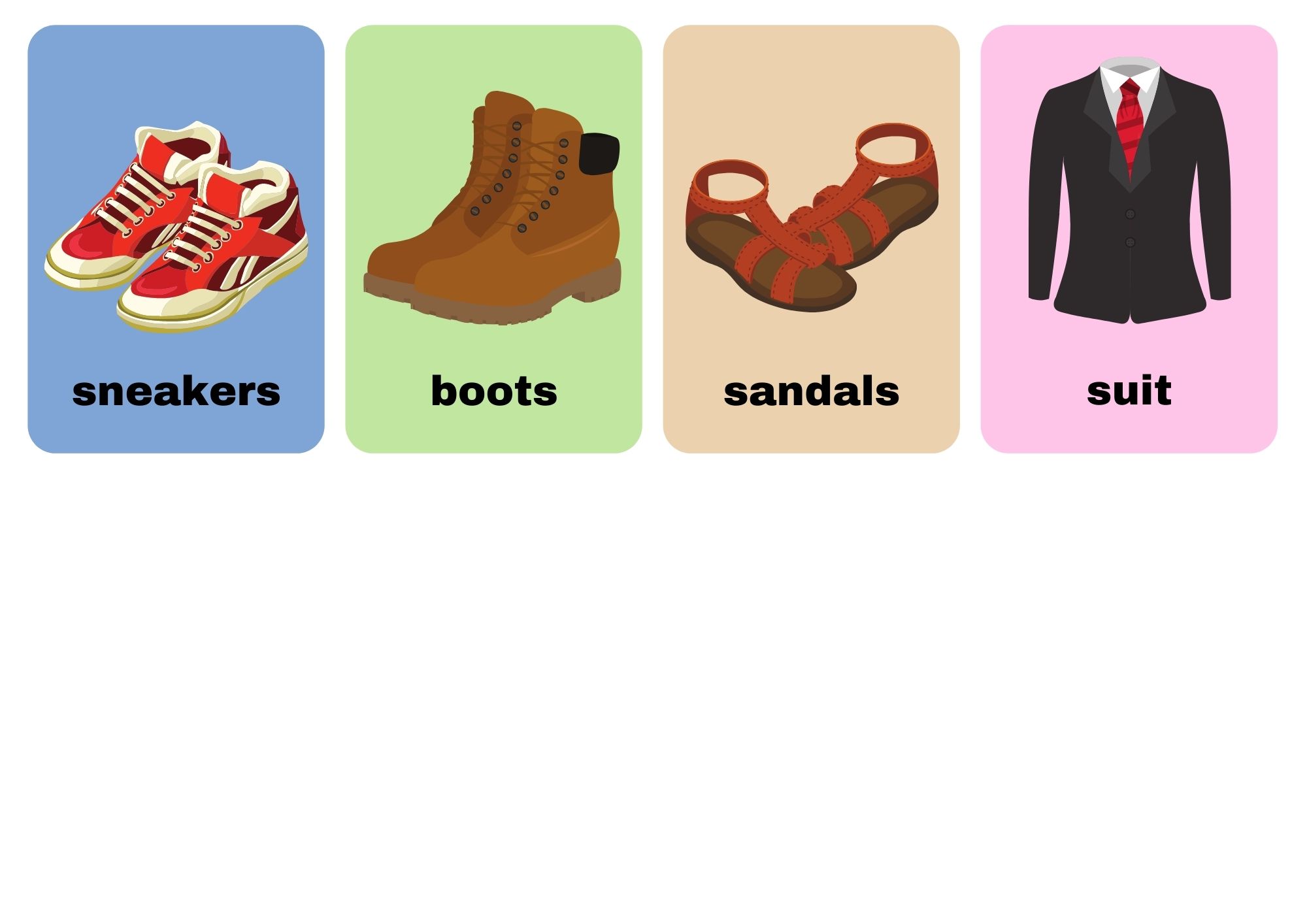 Clothes Flashcards With Words View Online or Free PDF Download ...