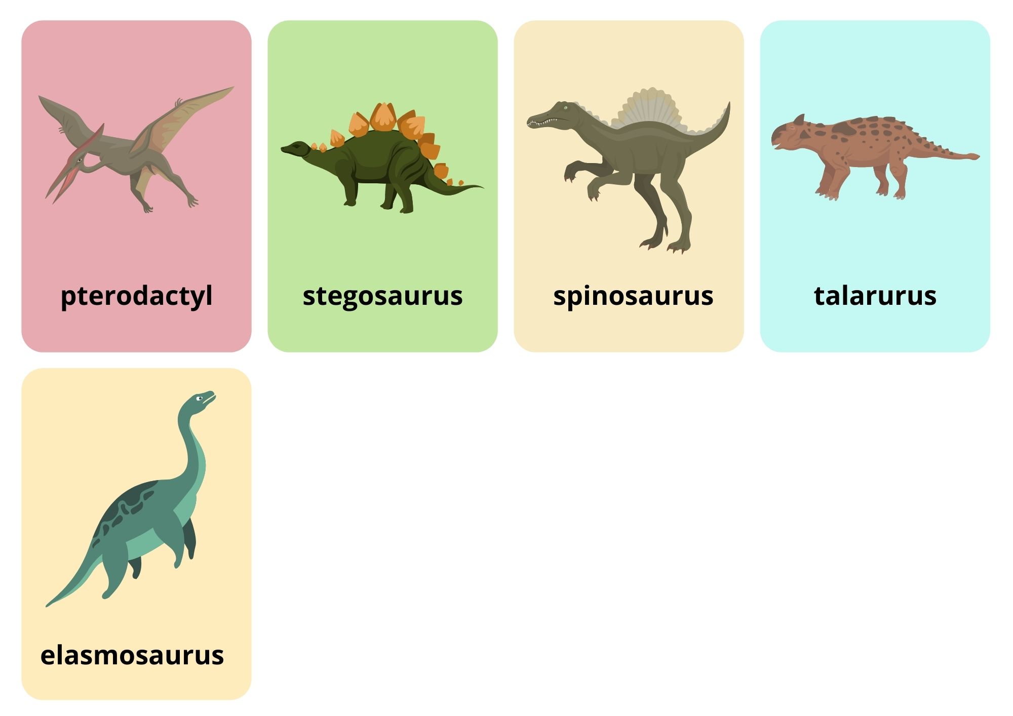 Dinosaur Flashcards No Words View Online or Free PDF Download ...