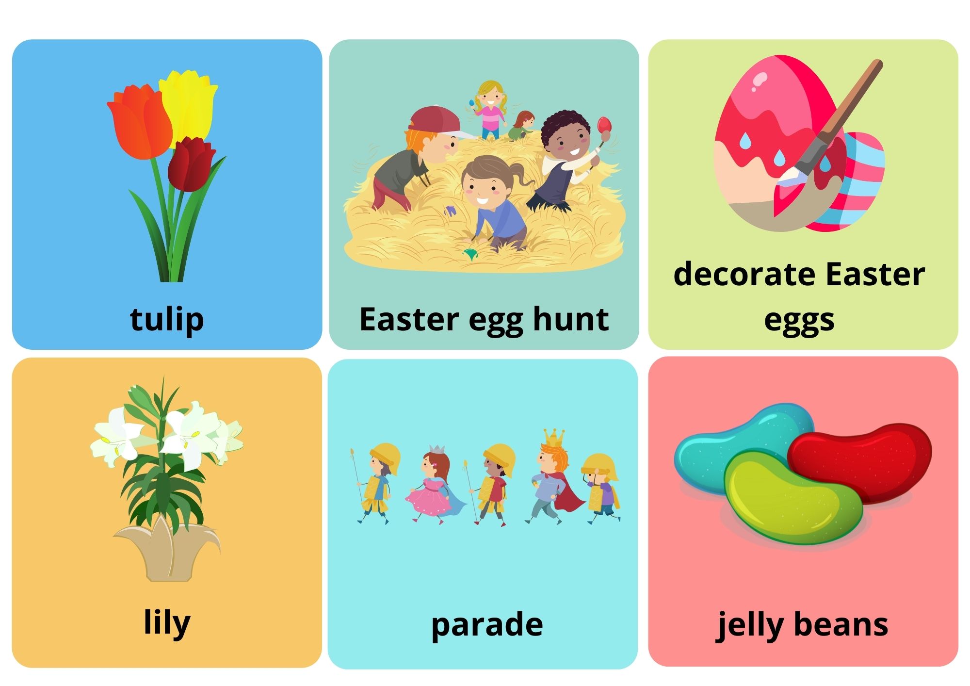 Easter Holiday Flashcards with words View Online or Free PDF Download ...
