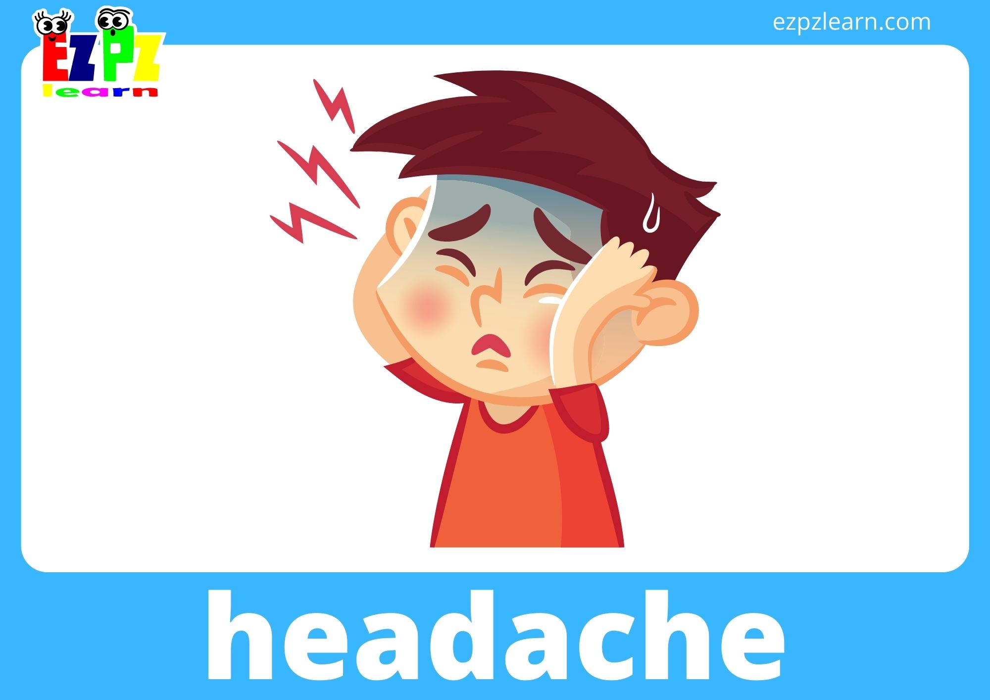 Health Problems / Illness Flashcards With Words ONLINE - Ezpzlearn.com