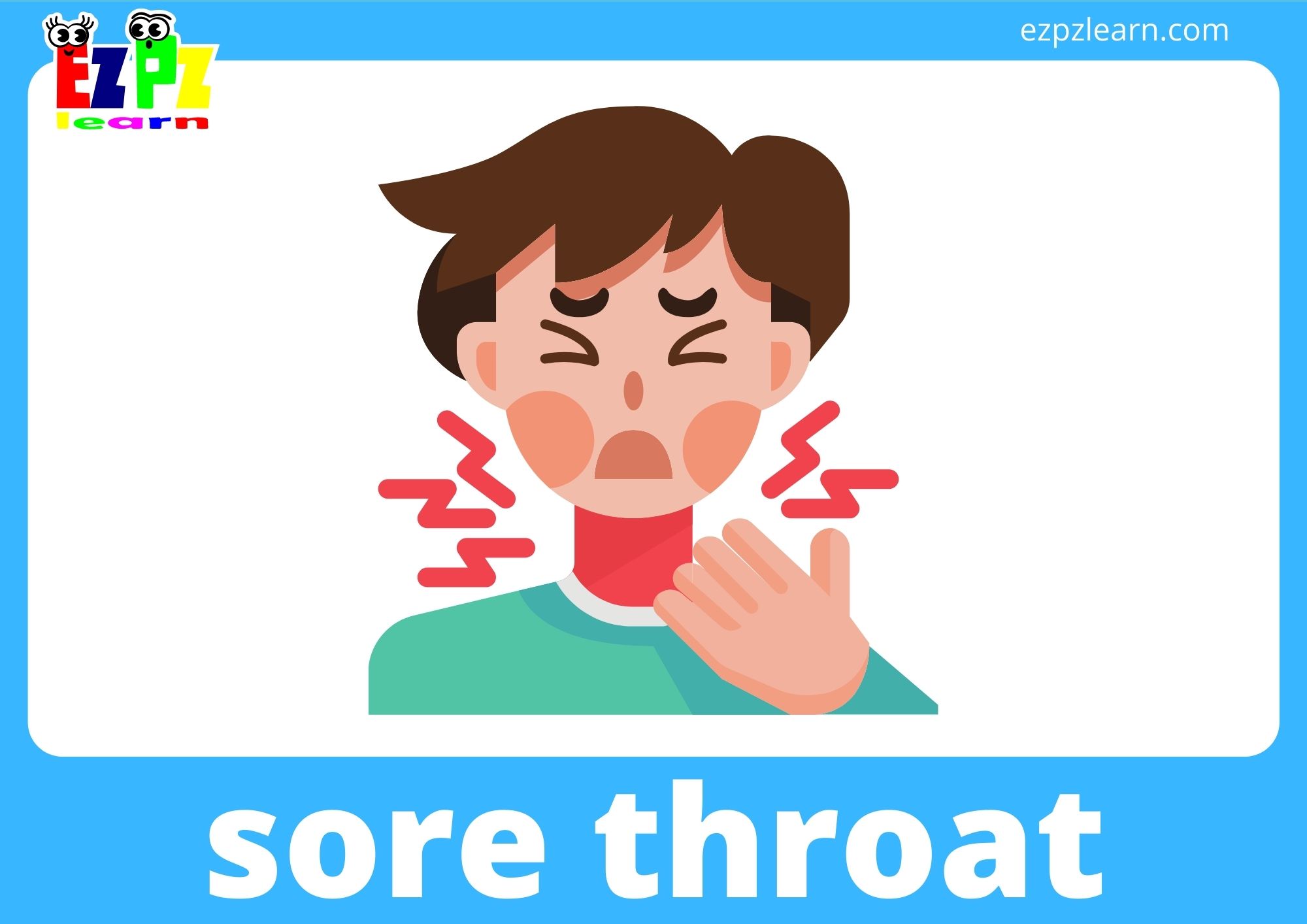 Health Problems / Illness Flashcards With Words ONLINE - Ezpzlearn.com