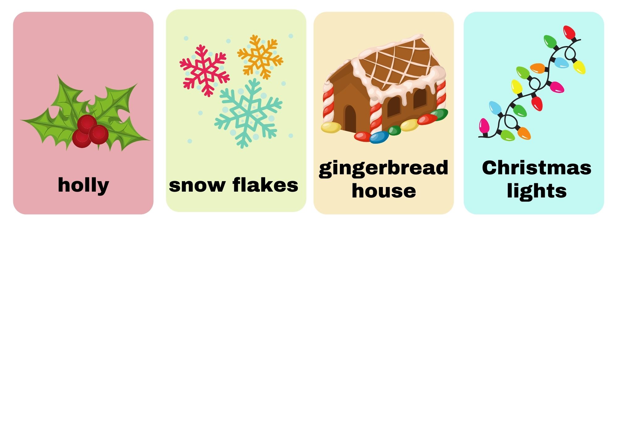 Christmas Flashcards With Words View Online or Free PDF Download ...