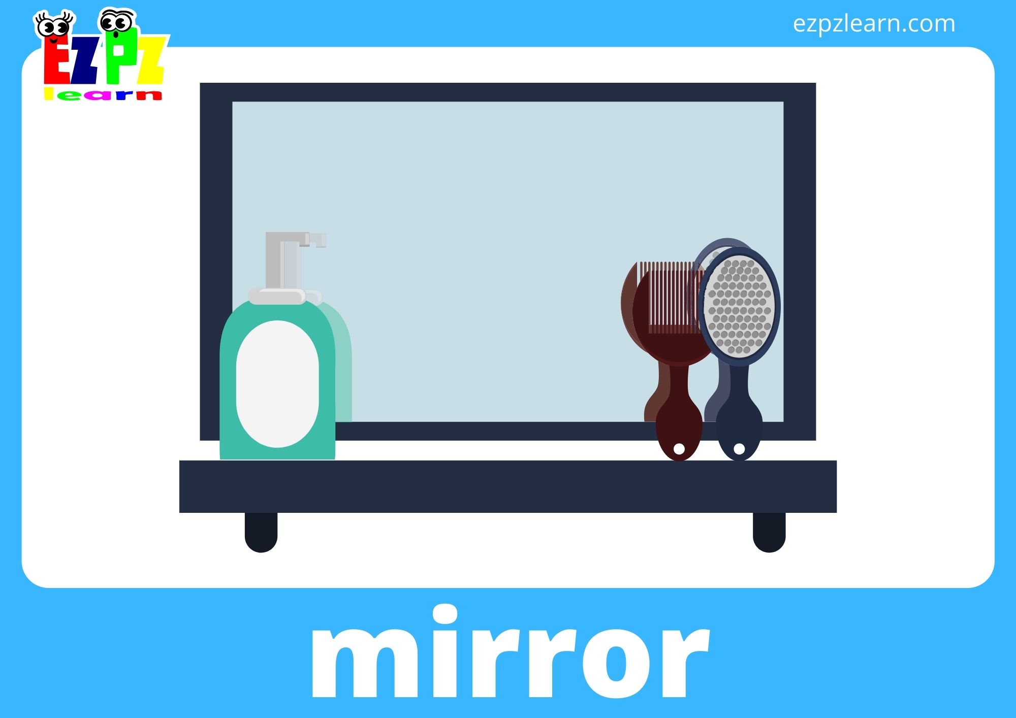 Bathroom Flashcards With Words - Ezpzlearn.com