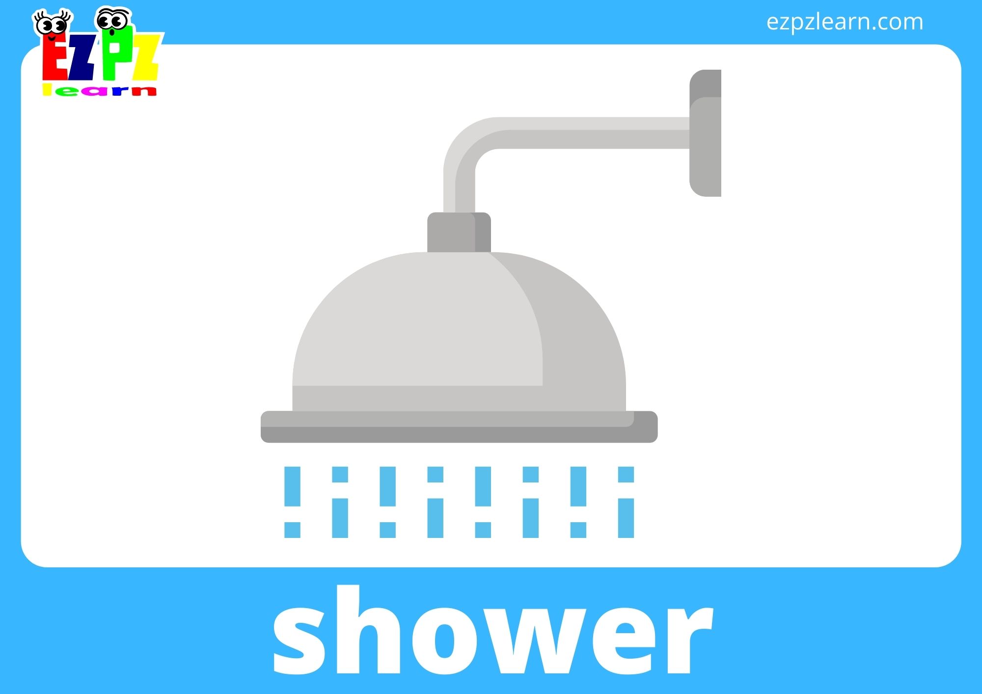Bathroom Flashcards With Words - Ezpzlearn.com
