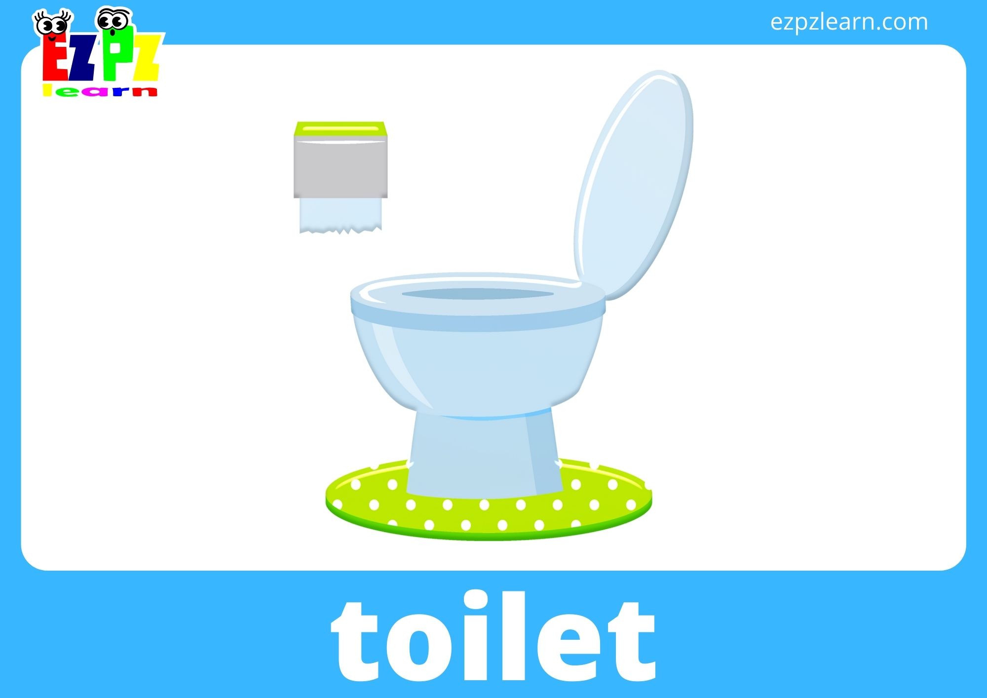 Bathroom Flashcards With Words - Ezpzlearn.com