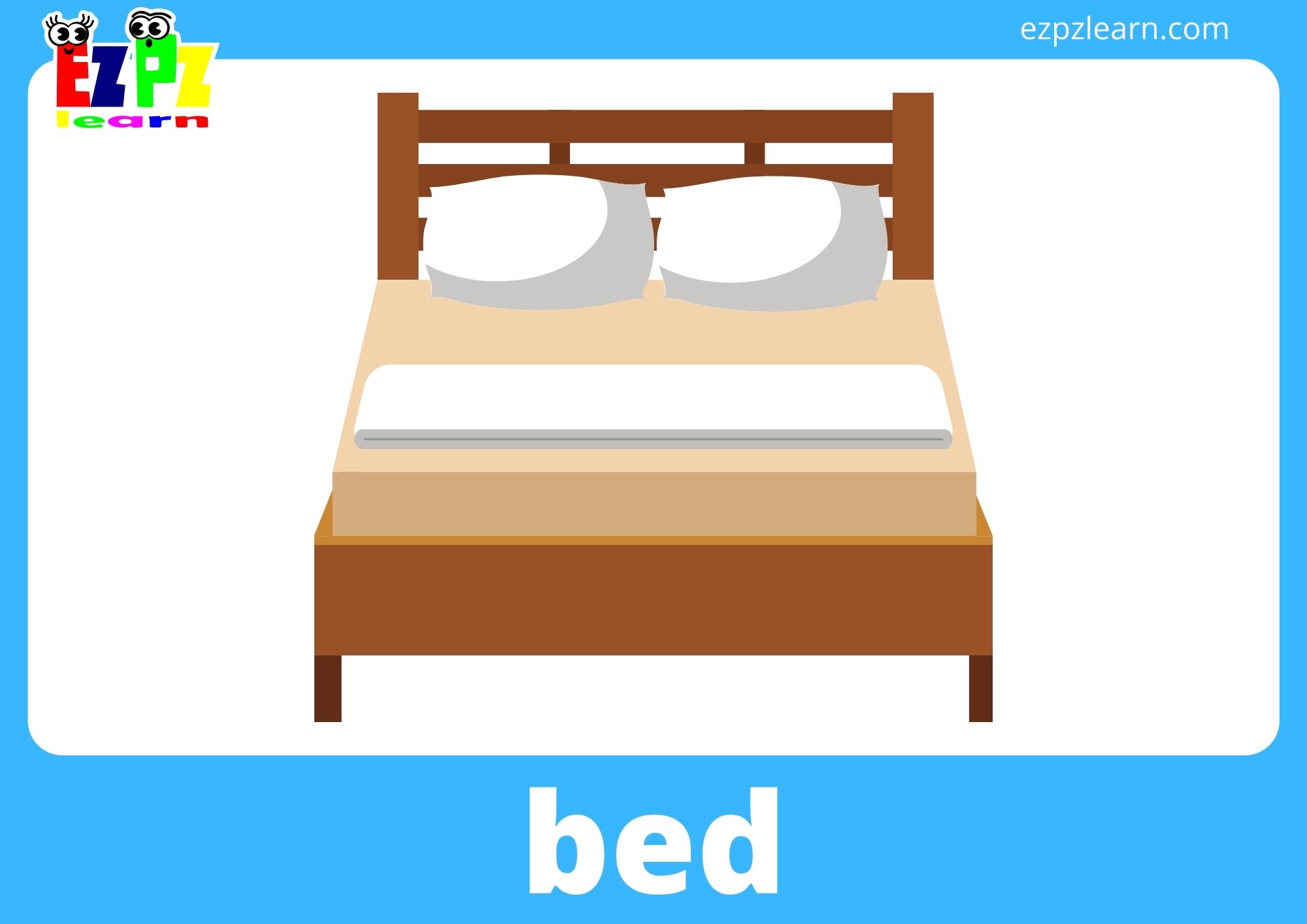 Bedroom Flashcards With Words ONLINE - Ezpzlearn.com