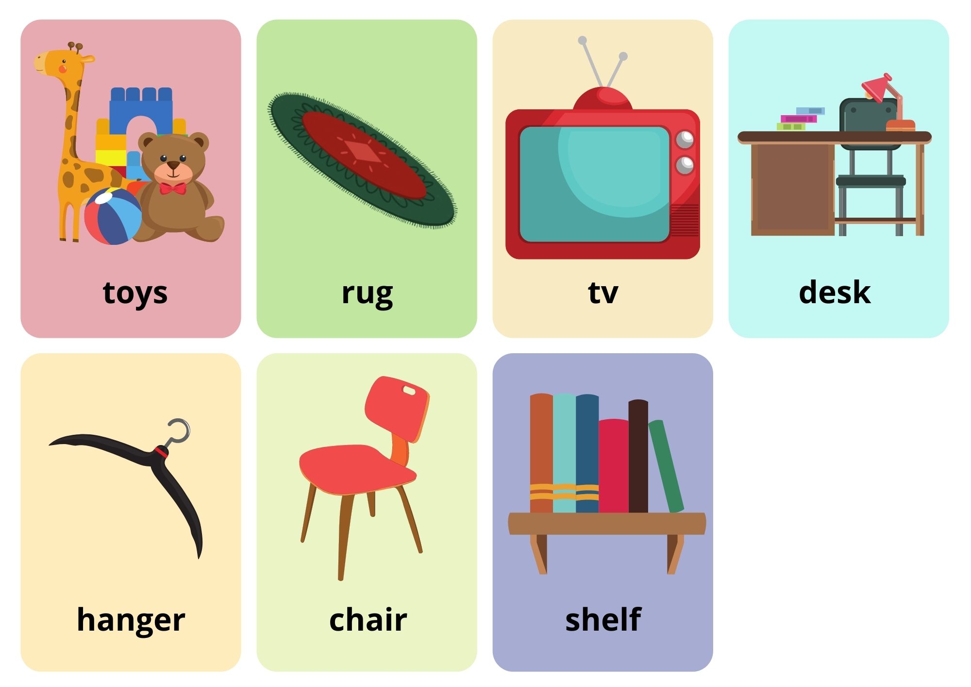 Bedroom Flashcards With Words View Online or Free PDF Download ...