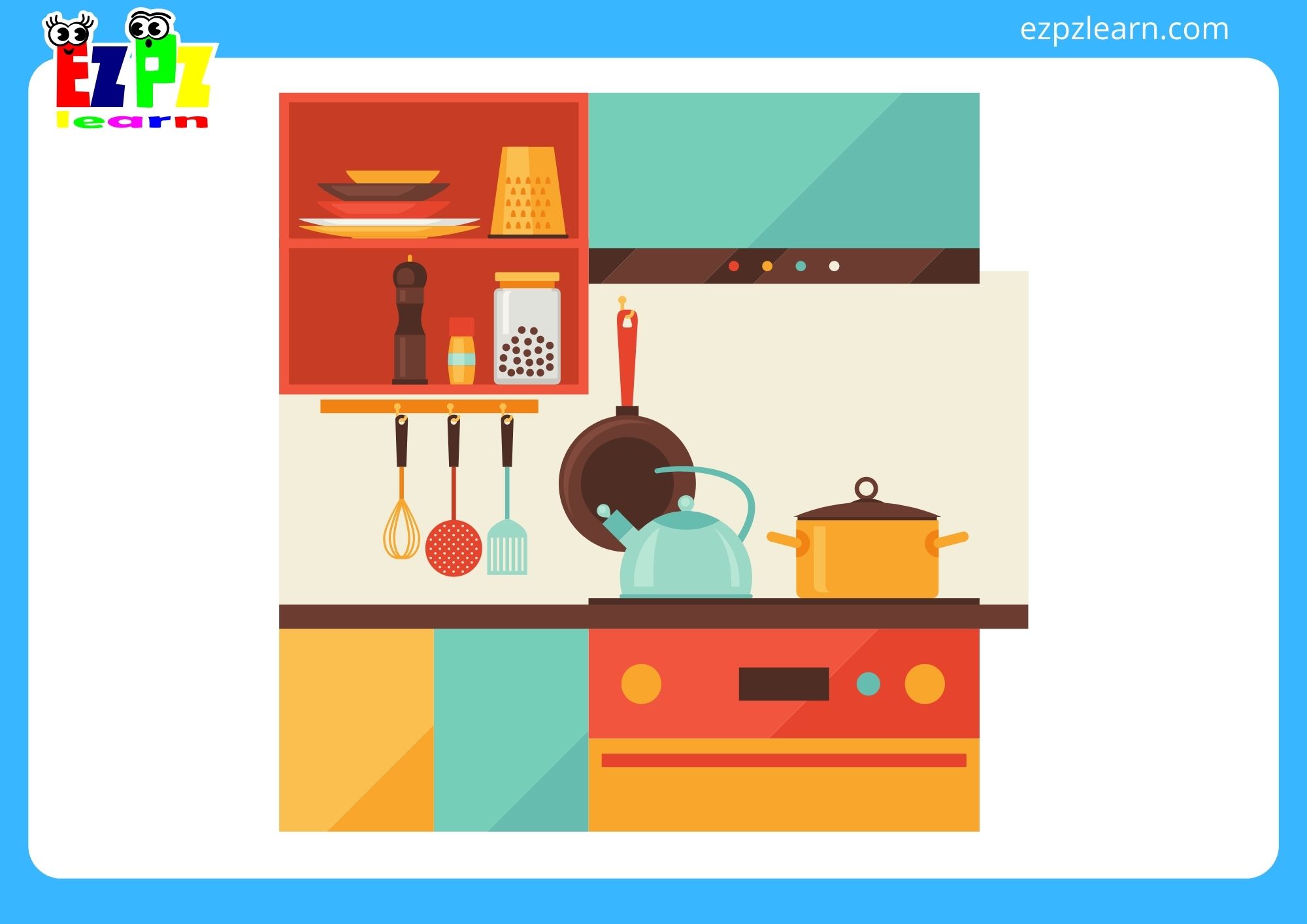 House Rooms Flashcards View Online or Download PDF - Ezpzlearn.com