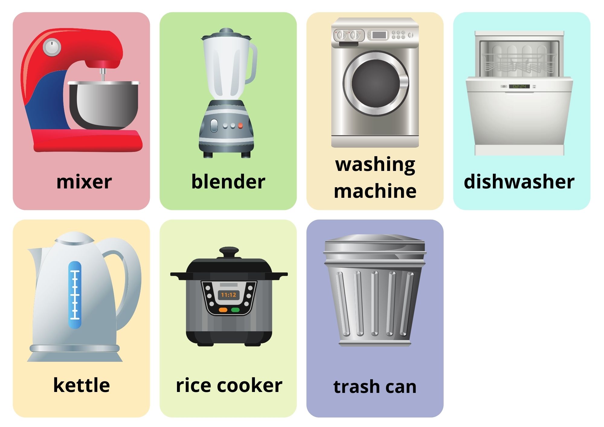 Kitchen Flashcards Free Printable at Raymond Gillespie blog