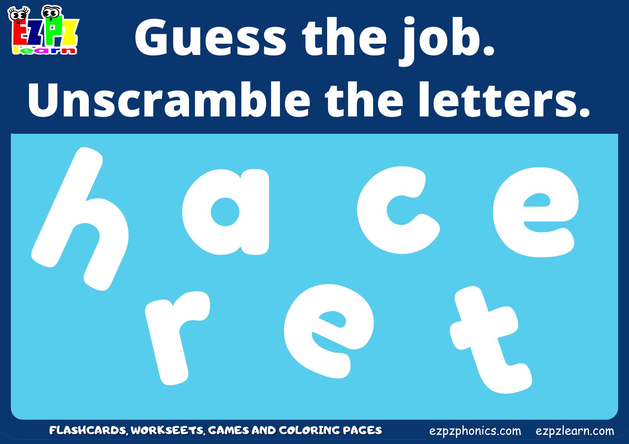 Jobs and Careers Word Scramble Guessing Game. For ESL and children ...