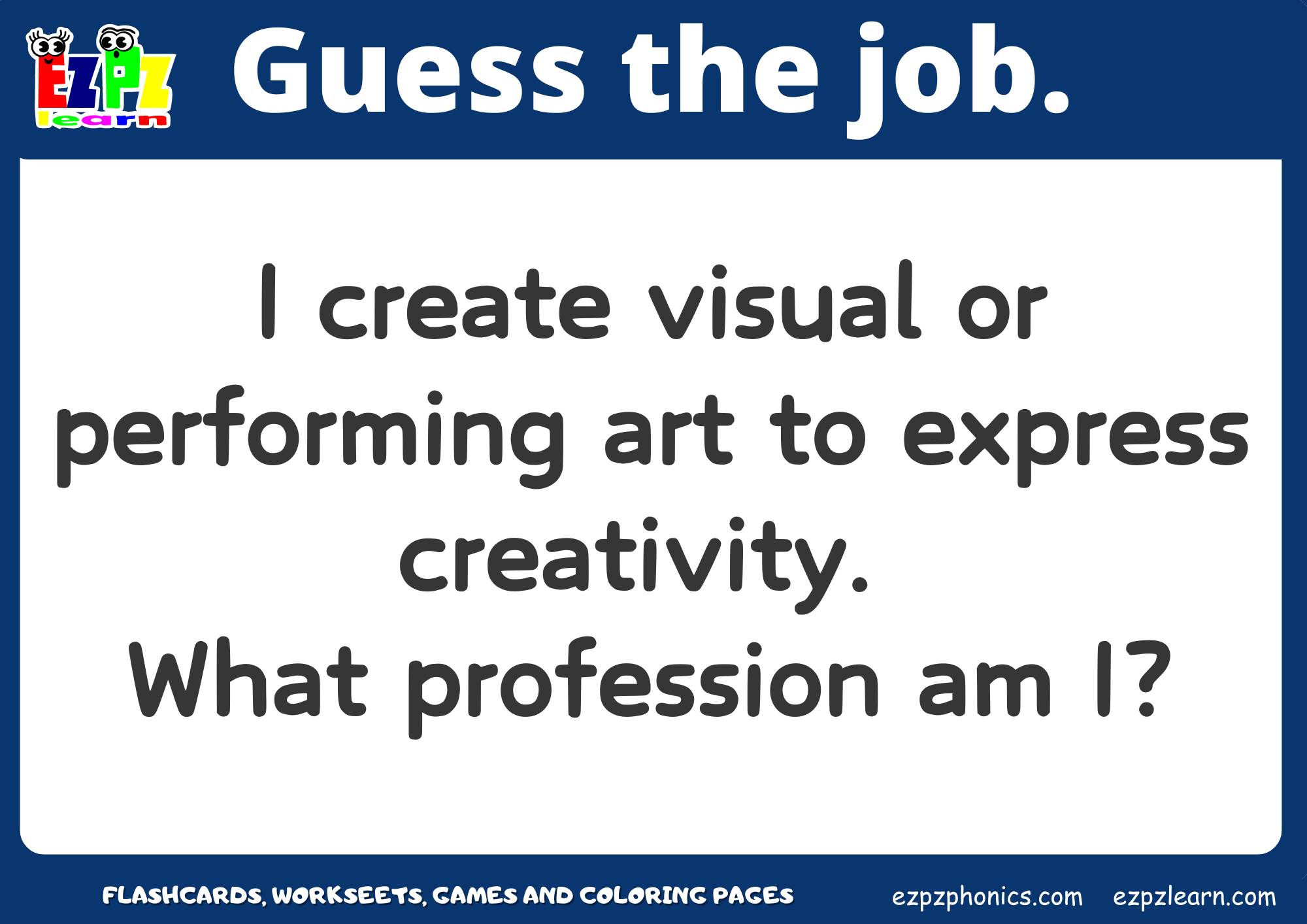 Jobs and Careers Guessing Game. Read the question and guess the ...