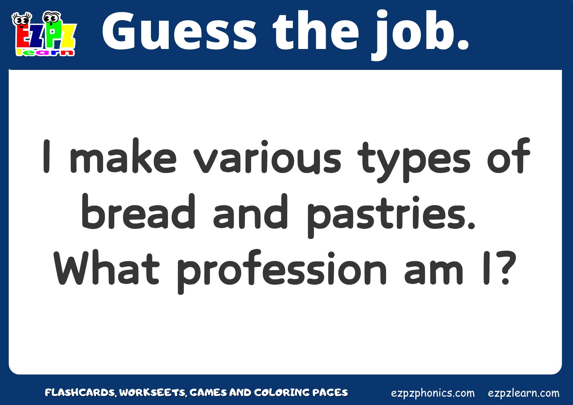 Jobs and Careers Guessing Game. Read the question and guess the ...