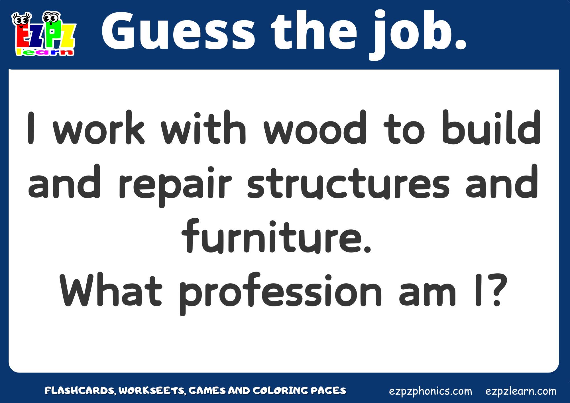 Jobs and Careers Guessing Game. Read the question and guess the ...