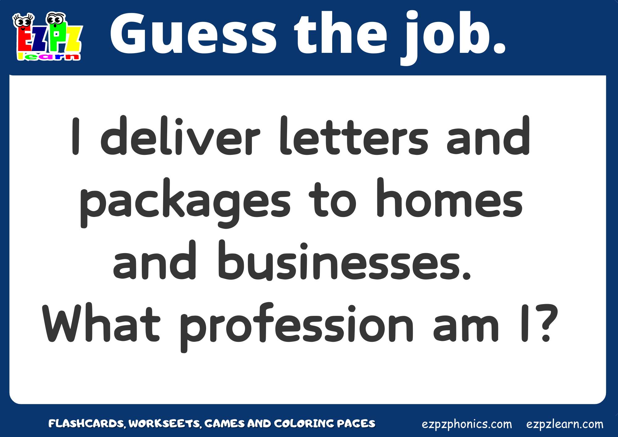 Jobs and Careers Guessing Game. Read the question and guess the ...