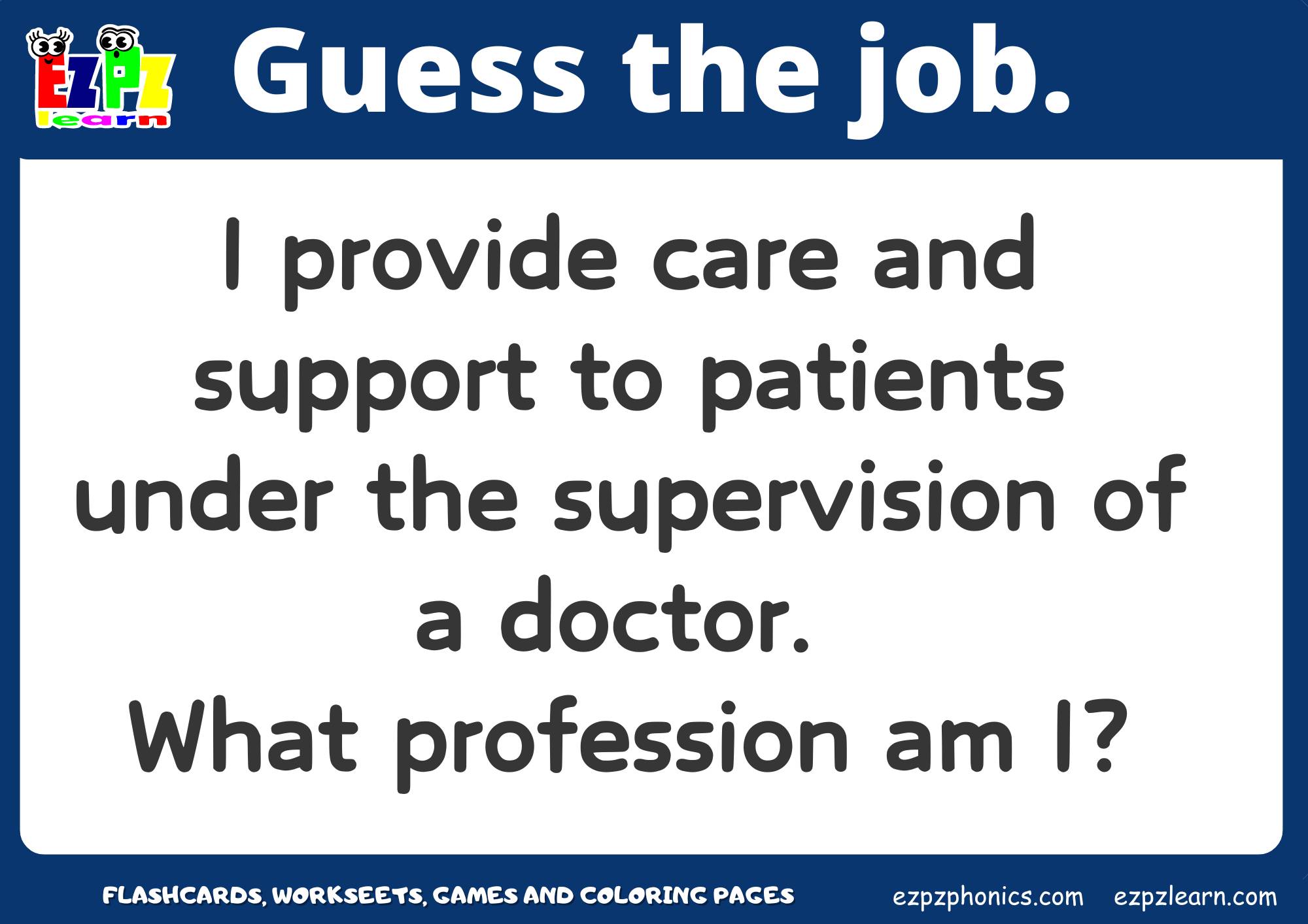 Jobs and Careers Guessing Game. Read the question and guess the ...