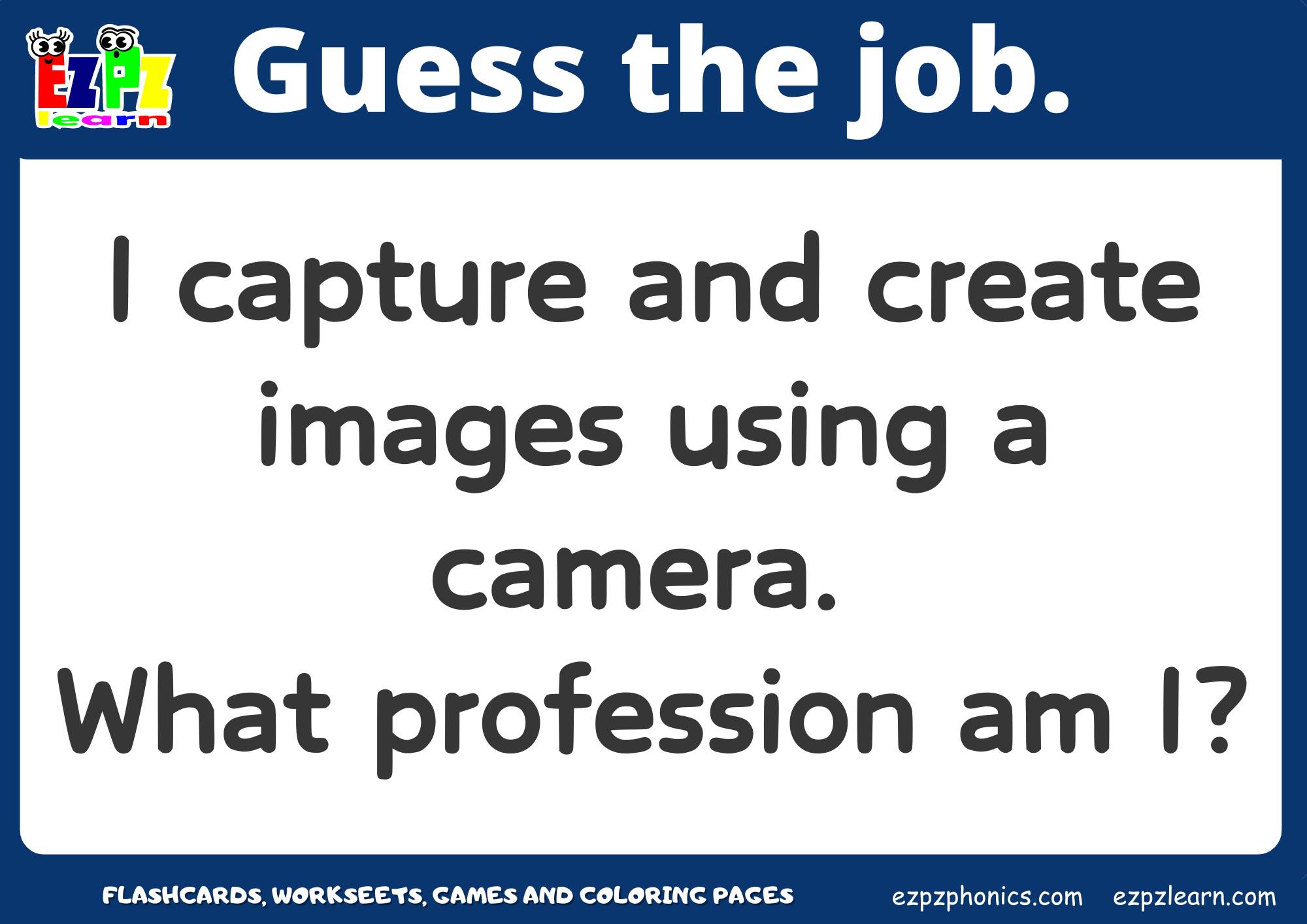 Jobs and Careers Guessing Game. Read the question and guess the ...