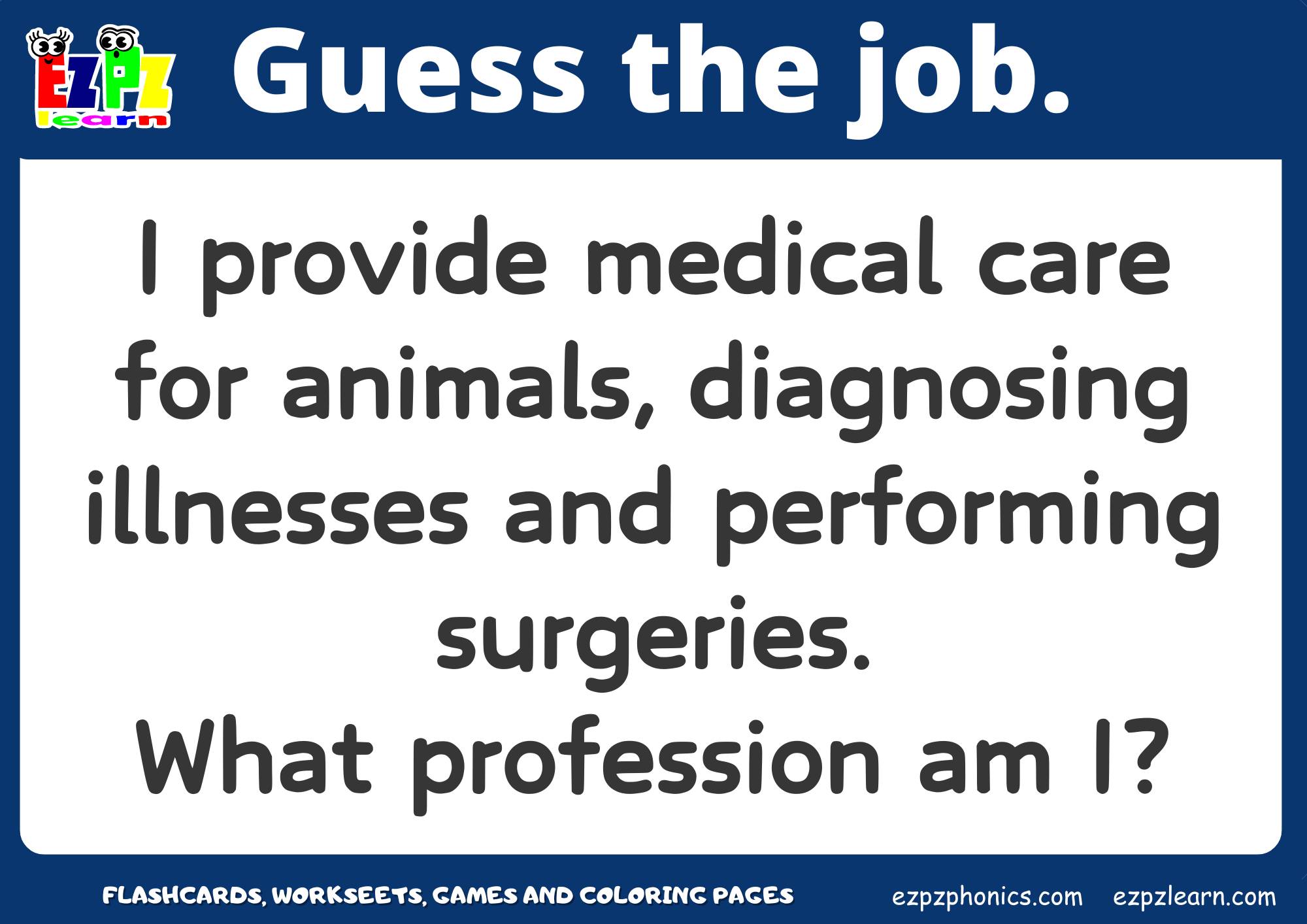 Jobs and Careers Guessing Game. Read the question and guess the ...