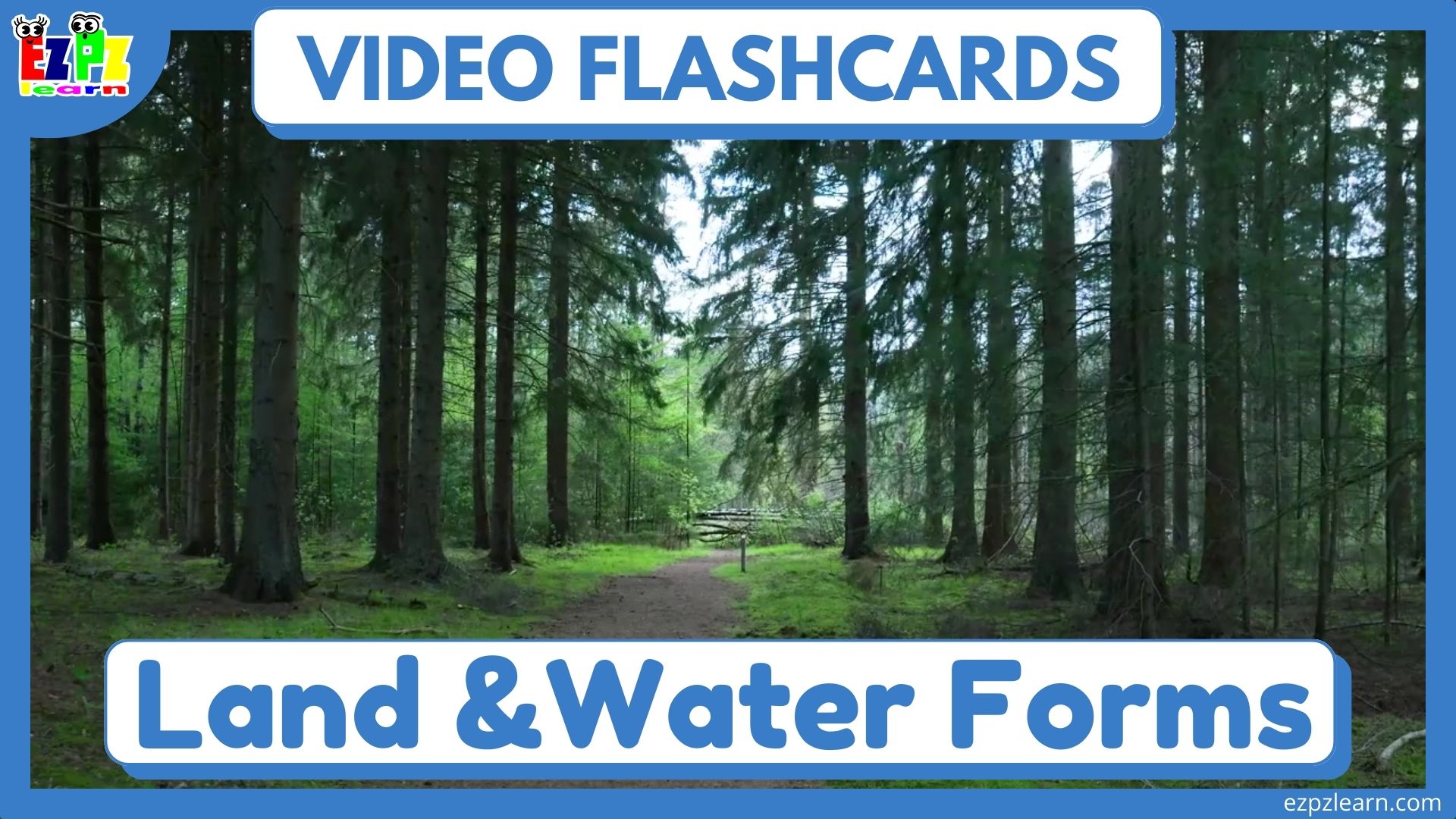 Land Forms and Water Forms Video Flashcards. For English language ...