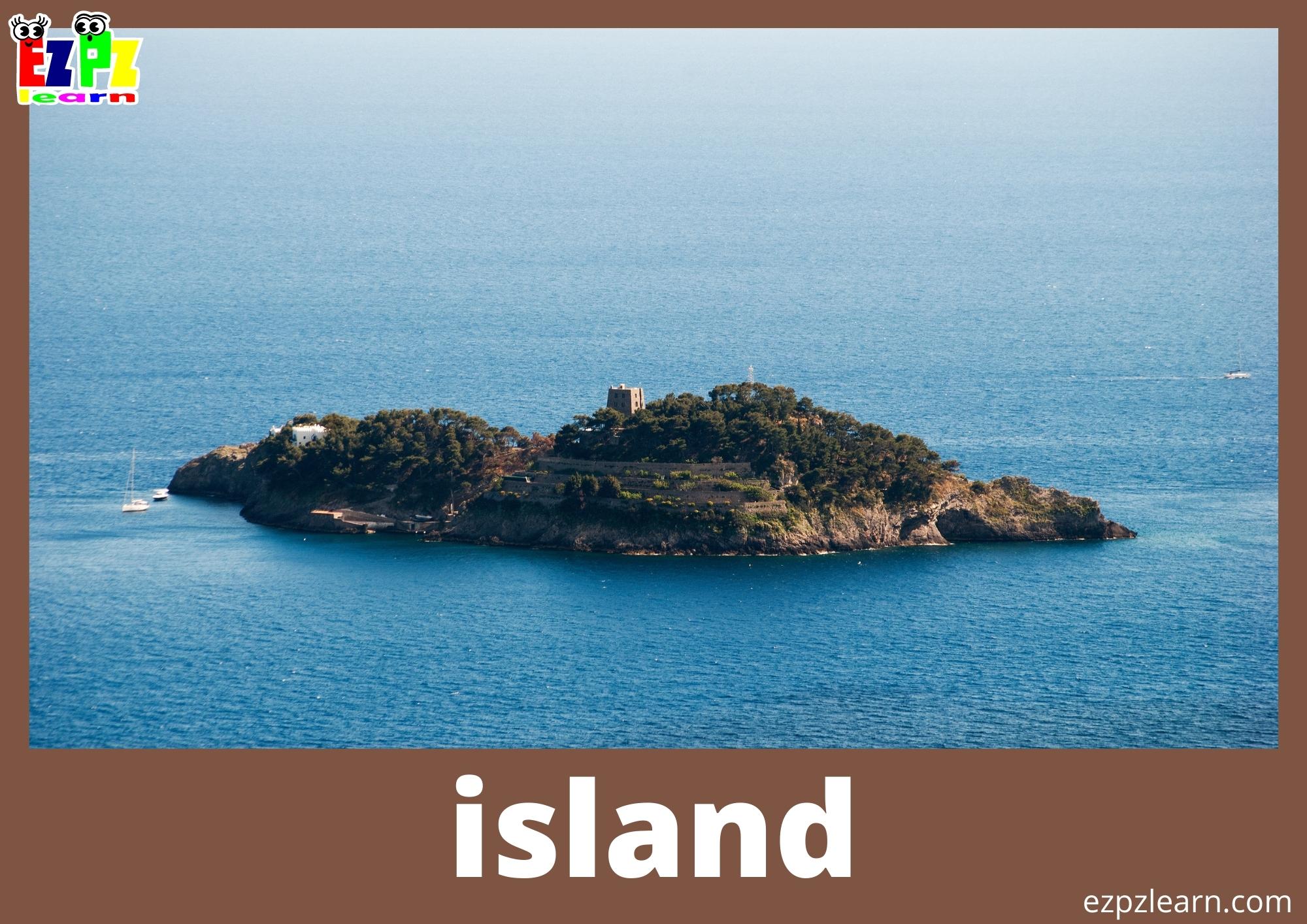 Land and Water Forms Photo Flashcards - Ezpzlearn.com