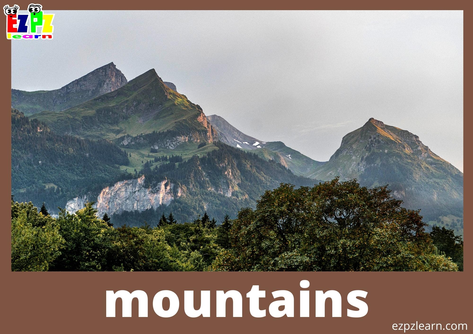 Land and Water Forms Photo Flashcards - Ezpzlearn.com