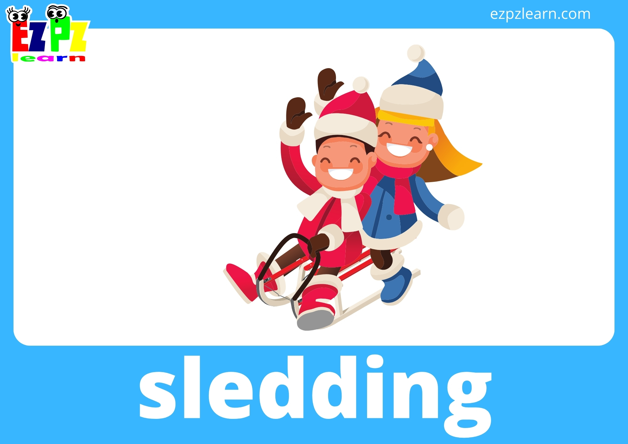 Winter Vocabulary Flashcards for Kindergarten and English Language ...