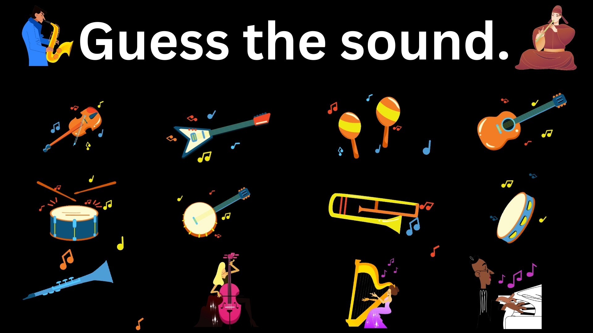Musical Instruments Guessing Game. Guess the musical instrument by ...