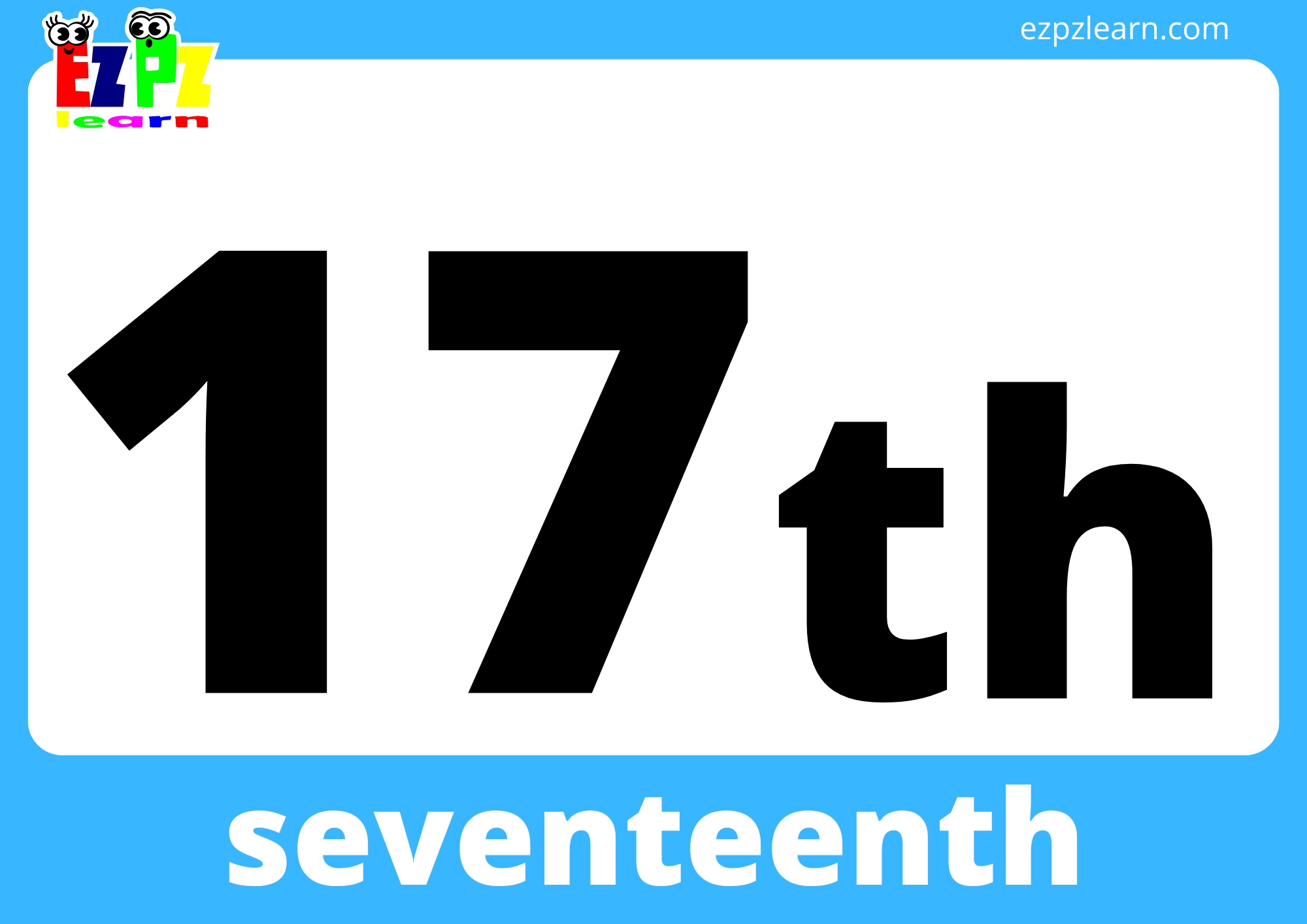 Ordinal Numbers Flashcards - Ezpzlearn.com