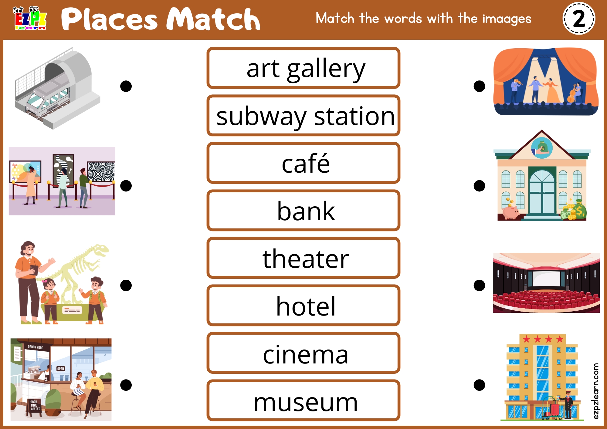 Places in the City Interactive - Ezpzlearn.com