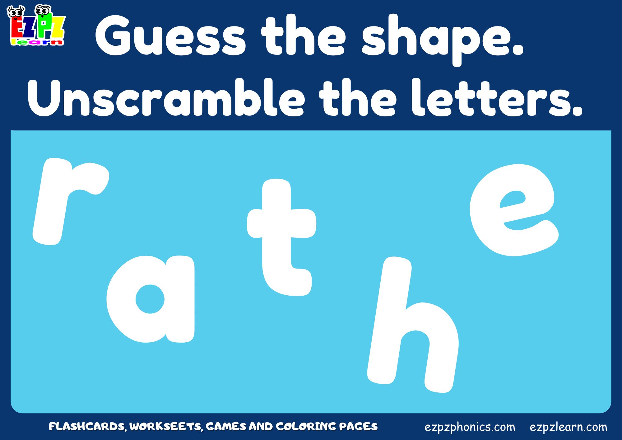 Shapes Vocabulary Word Scramble Guessing Game. Great for kids and ...