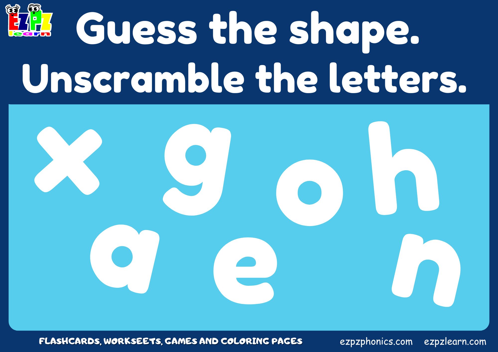 Shapes Vocabulary Word Scramble Guessing Game. Great for kids and ...