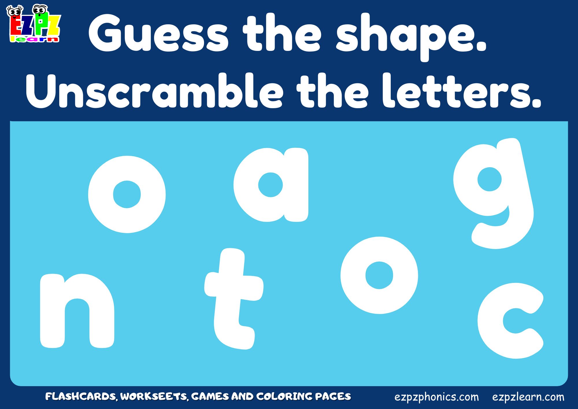 Shapes Vocabulary Word Scramble Guessing Game. Great for kids and ...
