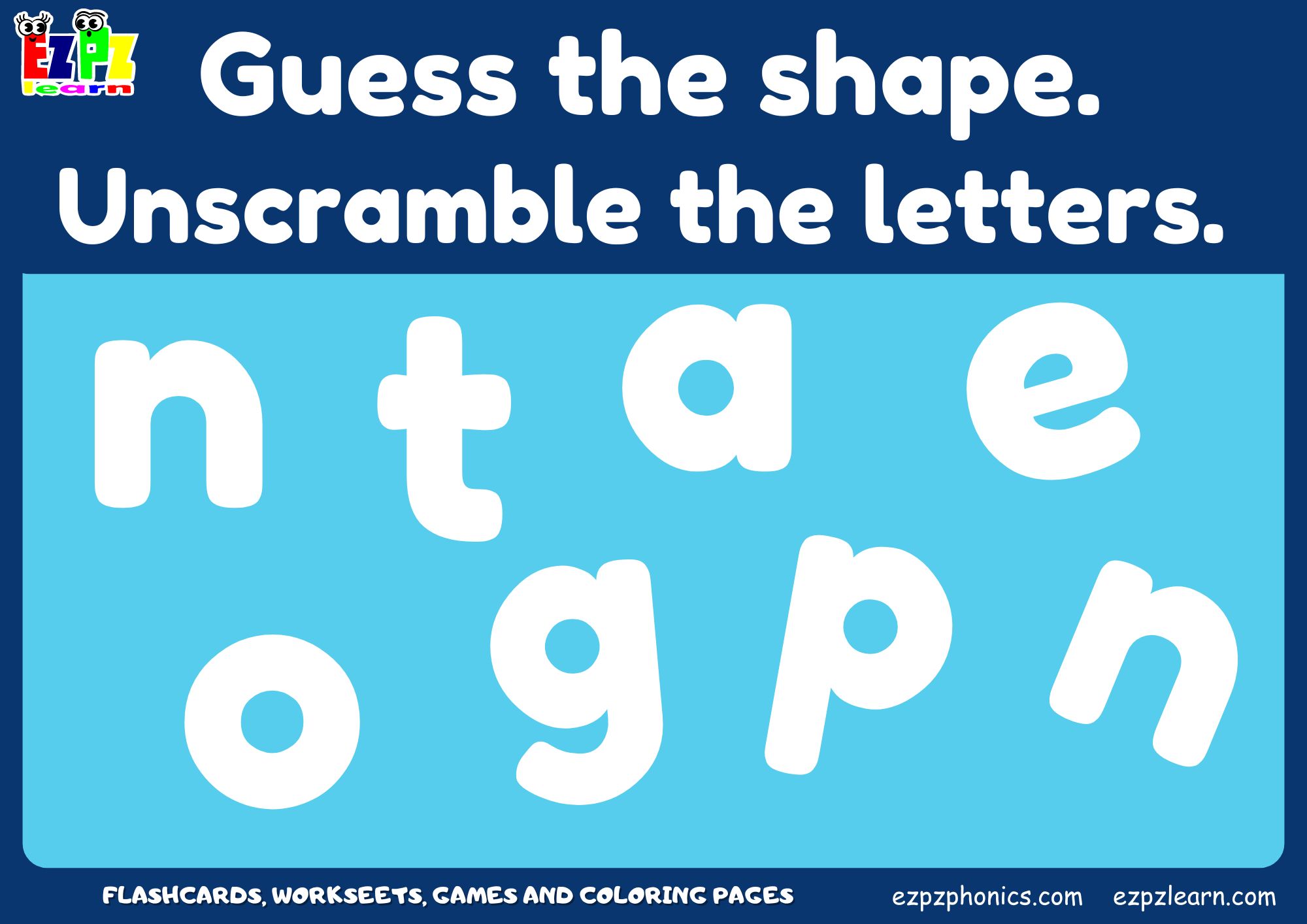Shapes Vocabulary Word Scramble Guessing Game. Great for kids and ...