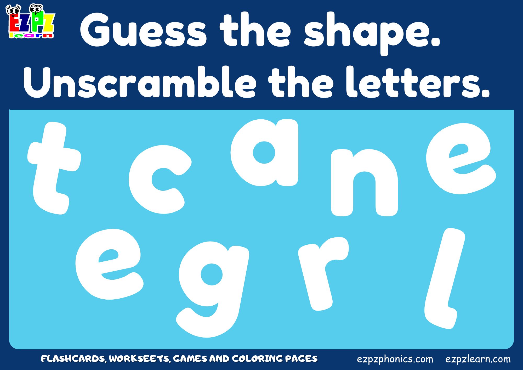 Shapes Vocabulary Word Scramble Guessing Game. Great for kids and ...