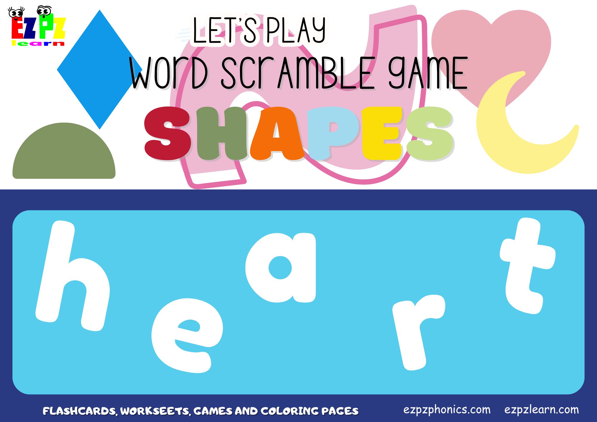 Shapes Vocabulary Word Scramble Guessing Game. Great for kids and ...
