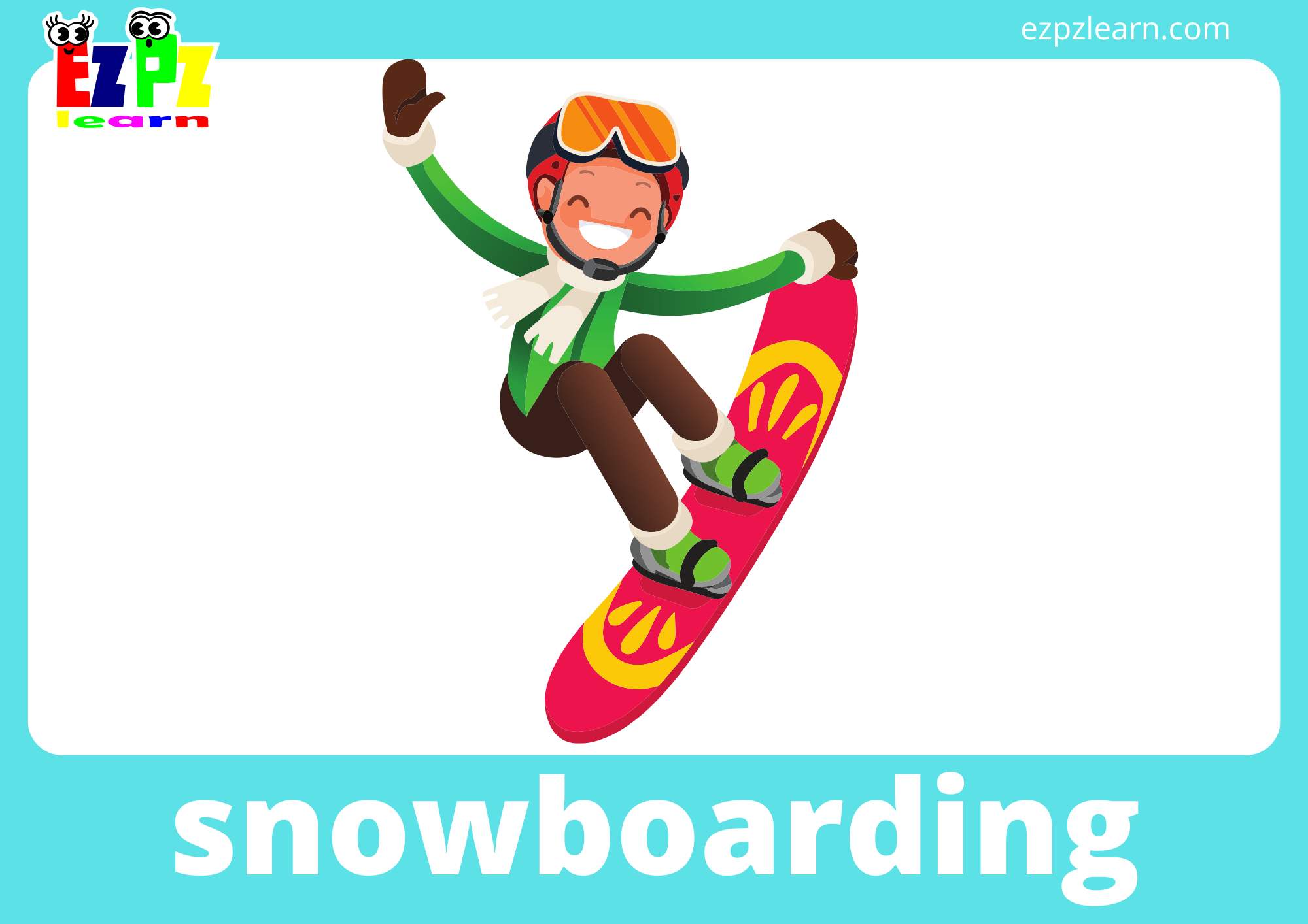 Winter Sports Flashcards View online or Download PDF - Ezpzlearn.com