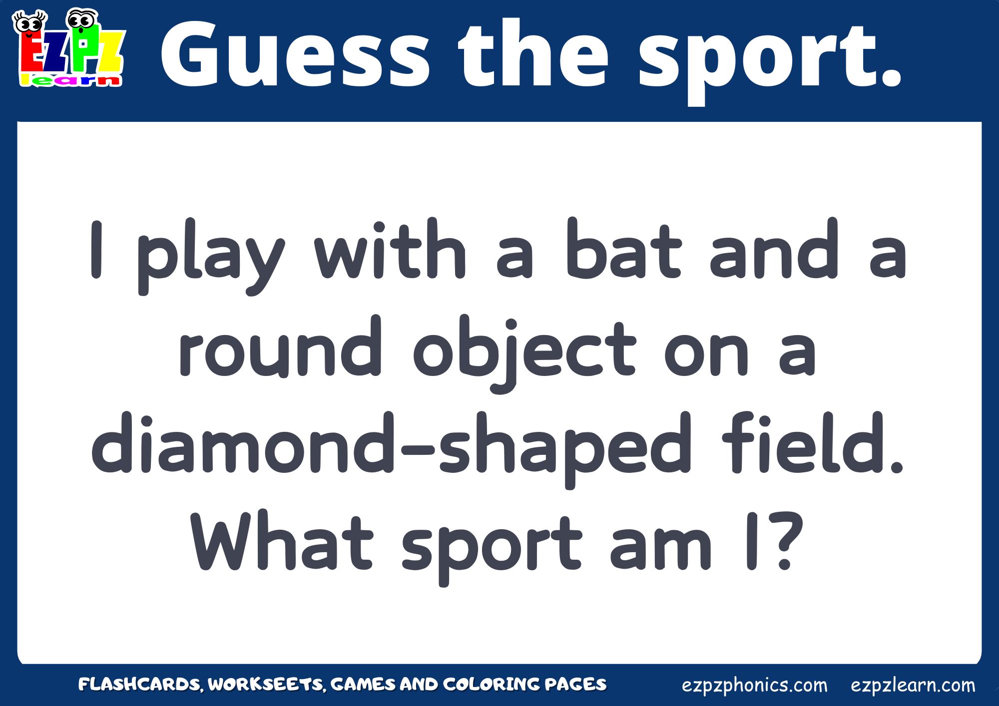 Sports Guessing Game. Read the clues and guess the sport or activity ...
