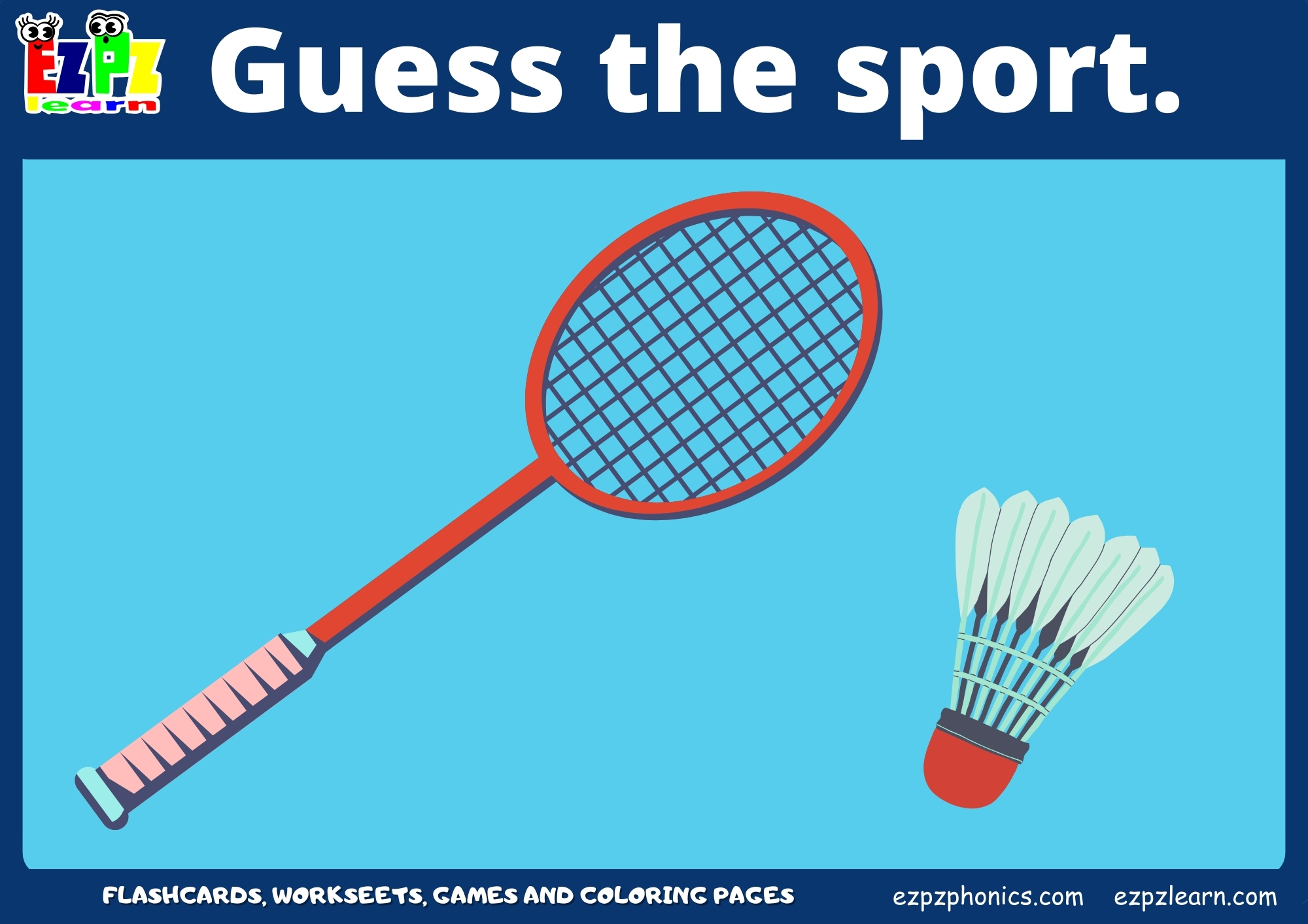 Sports Guessing Game for Kids and ESL Students - Ezpzlearn.com