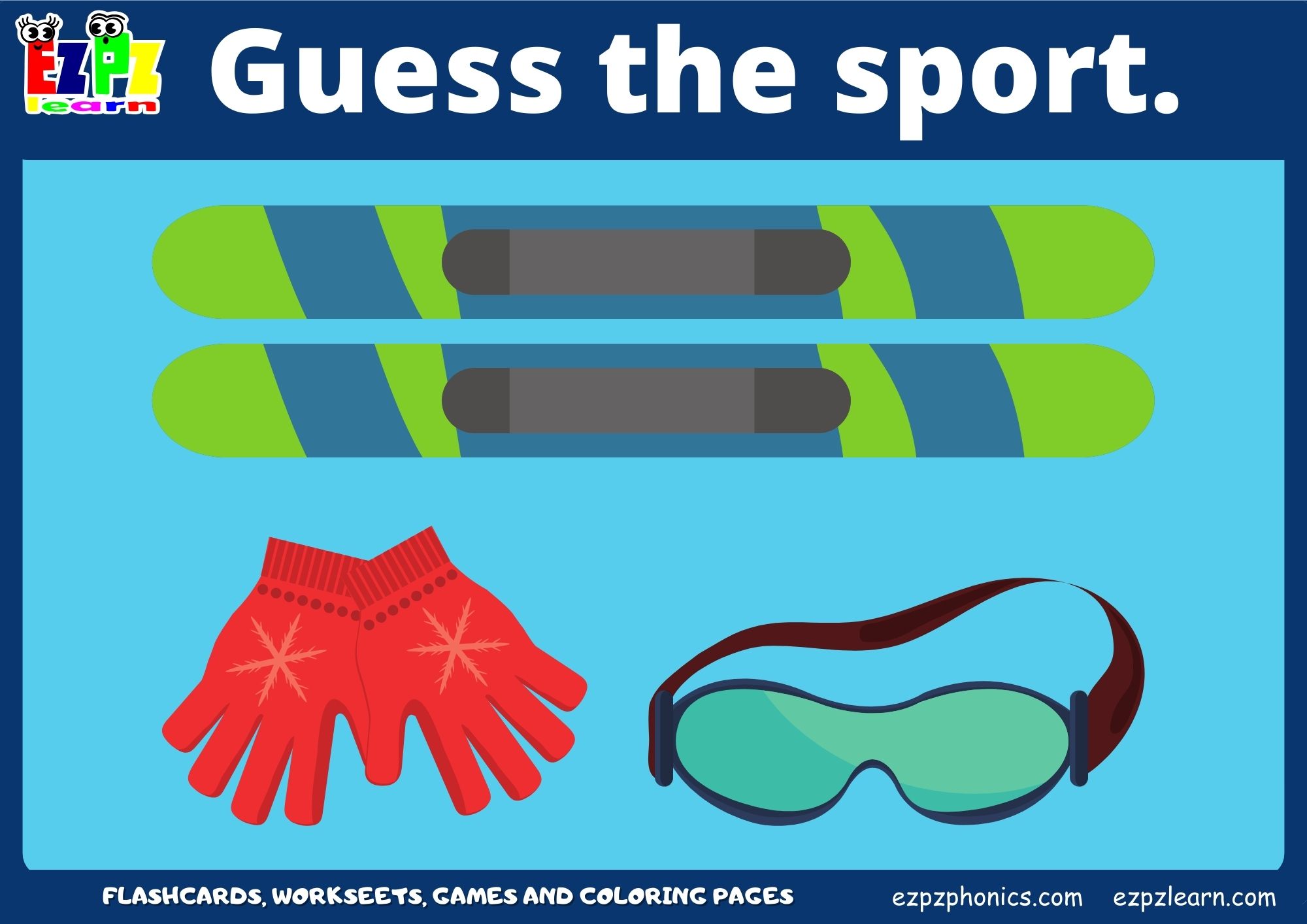 Sports Guessing Game for Kids and ESL Students - Ezpzlearn.com